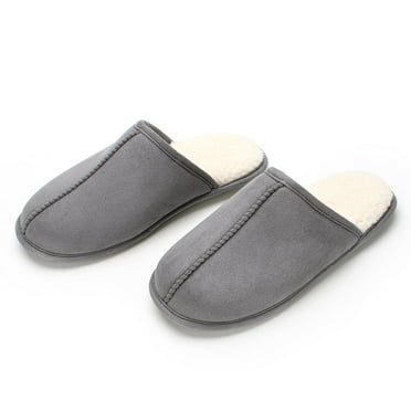 LongBay Men's Slippers Warm Bedroom House Shoes Slip-On Memory Foam ...