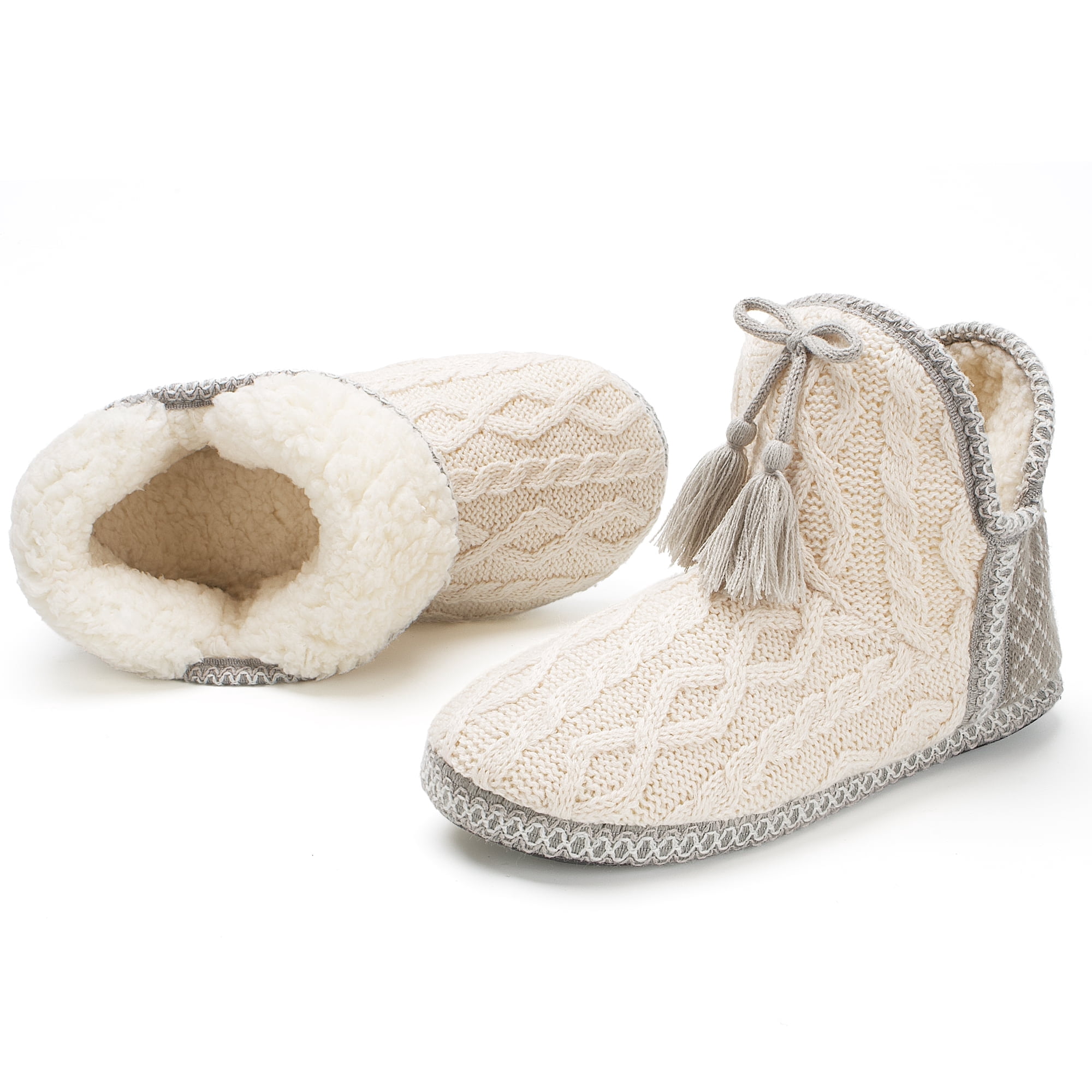 cosyone1997 Women's Bootie Slippers, Plush Sherpa, Memory Foam, Warm ...