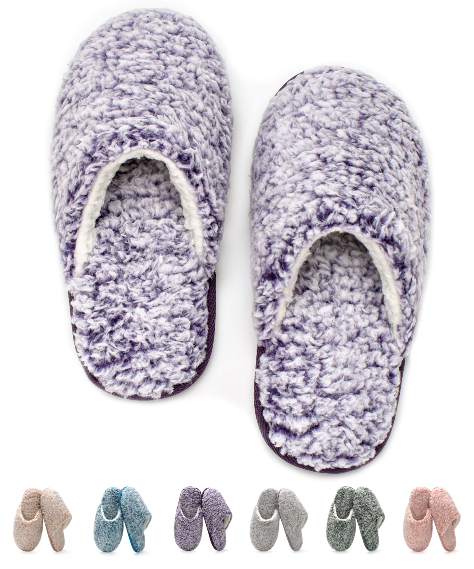 cosyone1997 Women's Fuzzy House Slippers Memory Foam Indoor/Outdoor ...