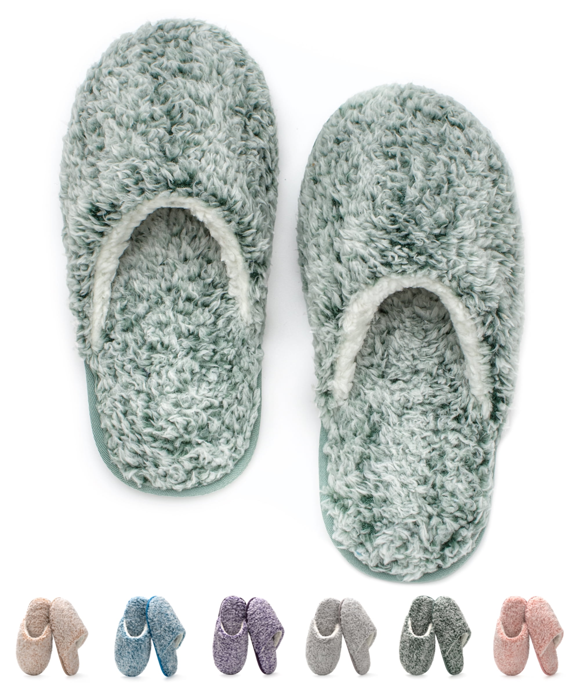 cosyone1997 Women's Fuzzy House Slippers Memory Foam Indoor/Outdoor ...