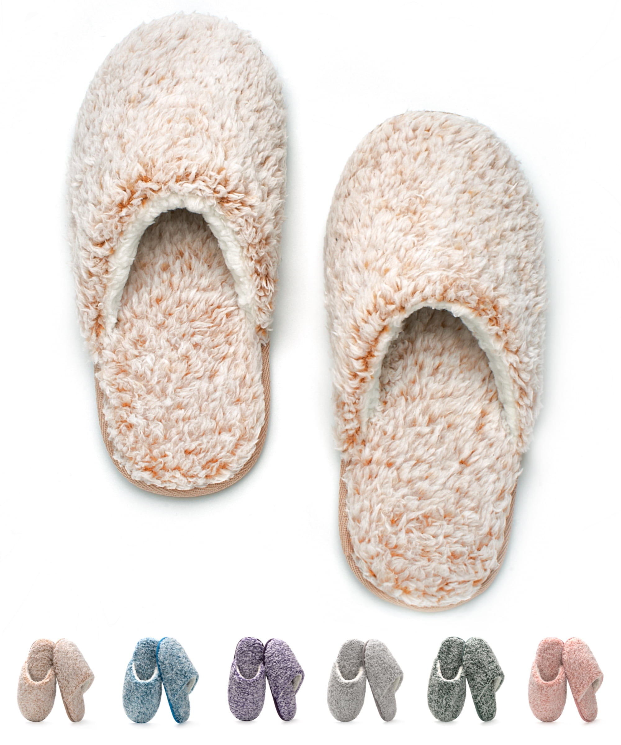 cosyone1997 Women's Fuzzy House Slippers Memory Foam Indoor/Outdoor ...