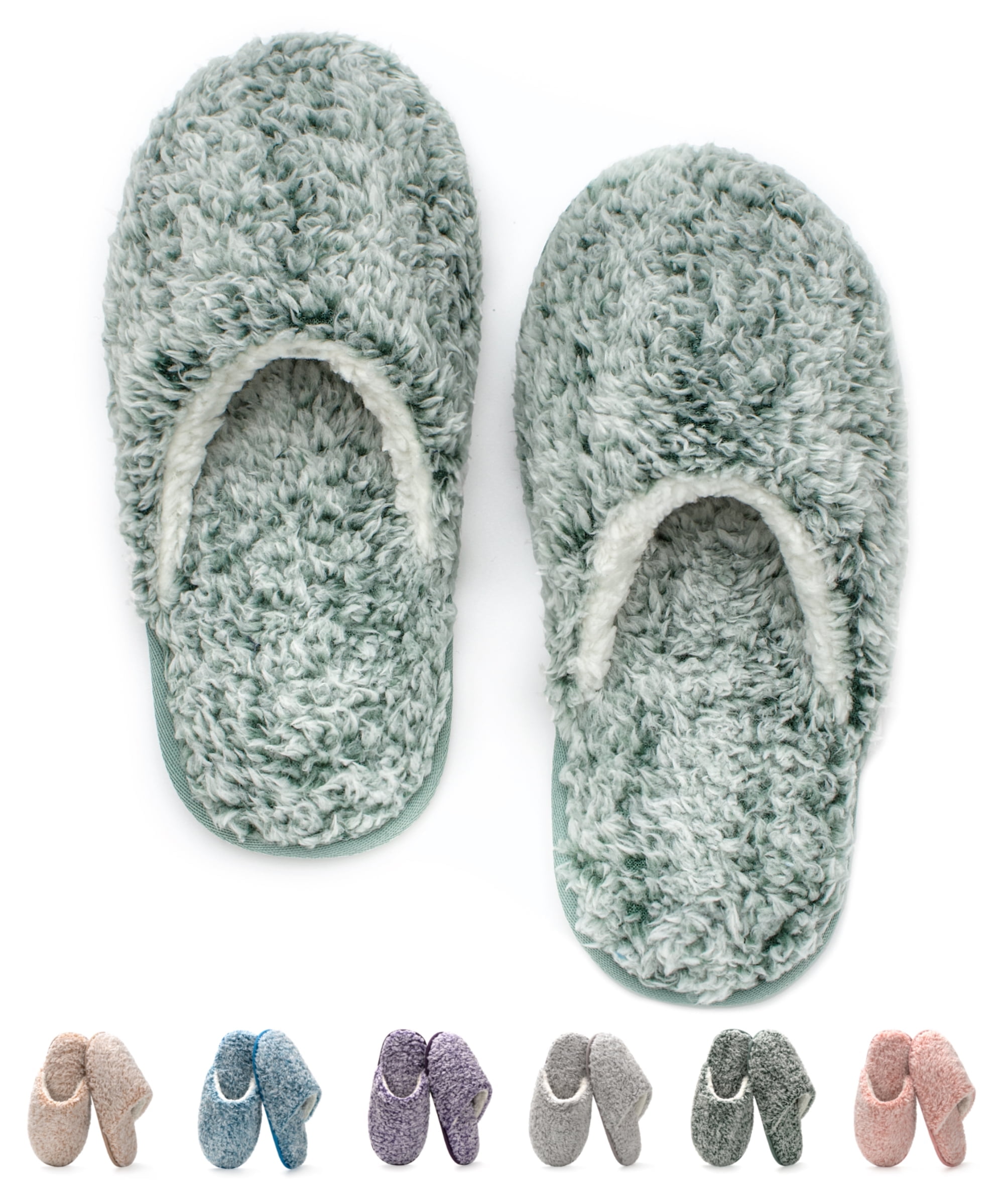 cosyone1997 Women's Fuzzy House Slippers Memory Foam Indoor/Outdoor ...