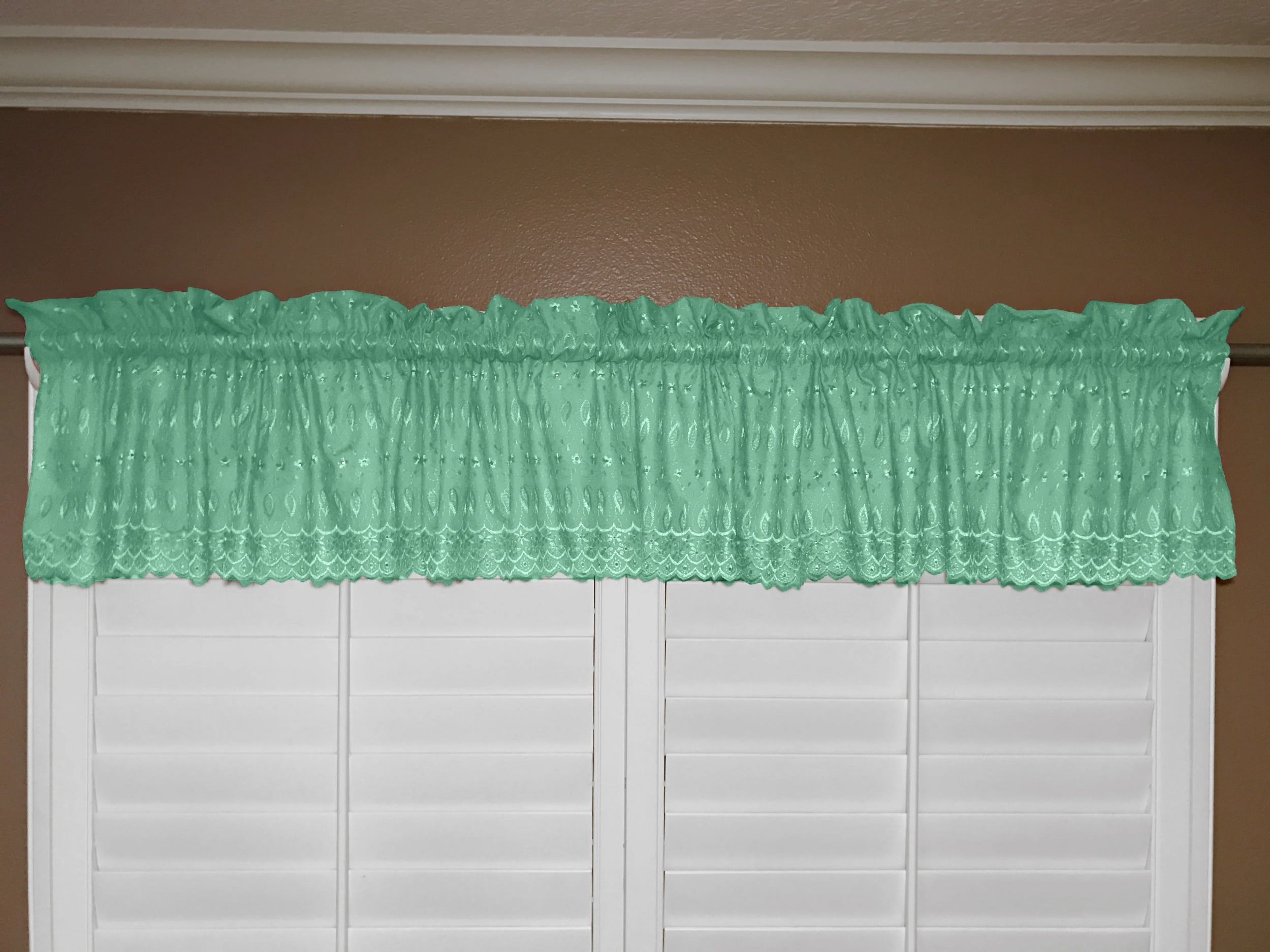cotton eyelet window valance 58 wide aqua - Walmart.com
