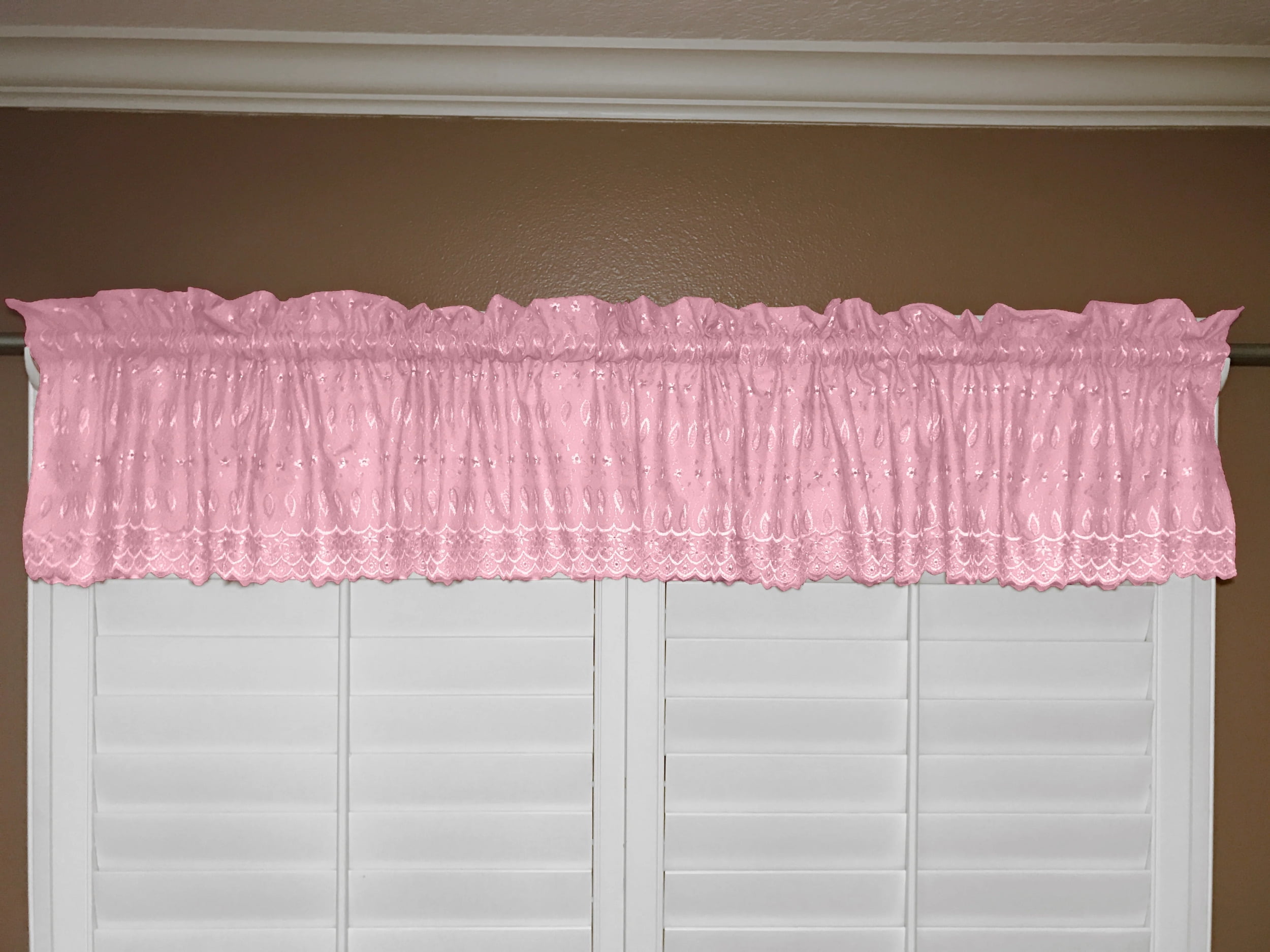 cotton eyelet window valance 58 wide light pink - Walmart.com