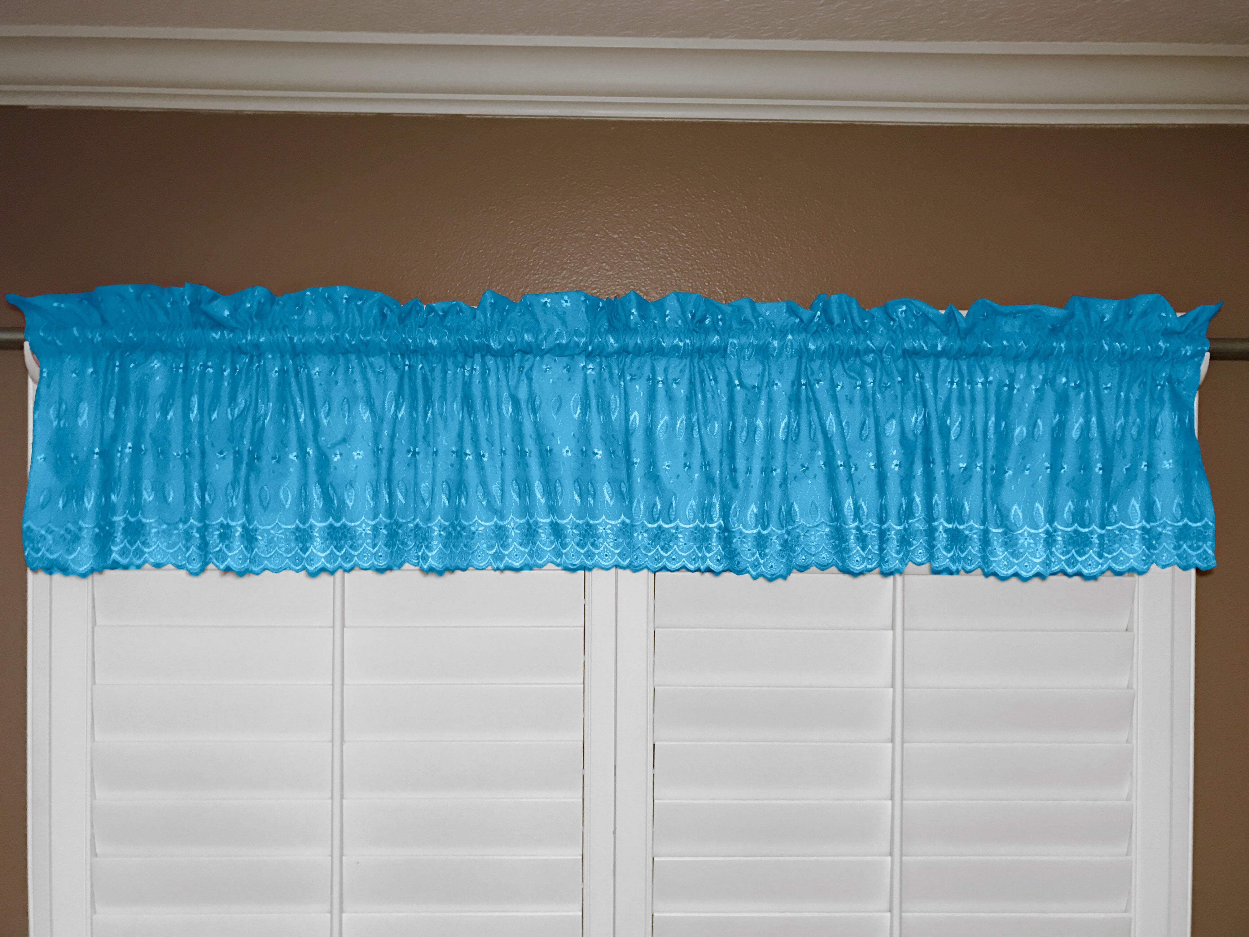 cotton eyelet window valance 58 wide turquoise - Walmart.com