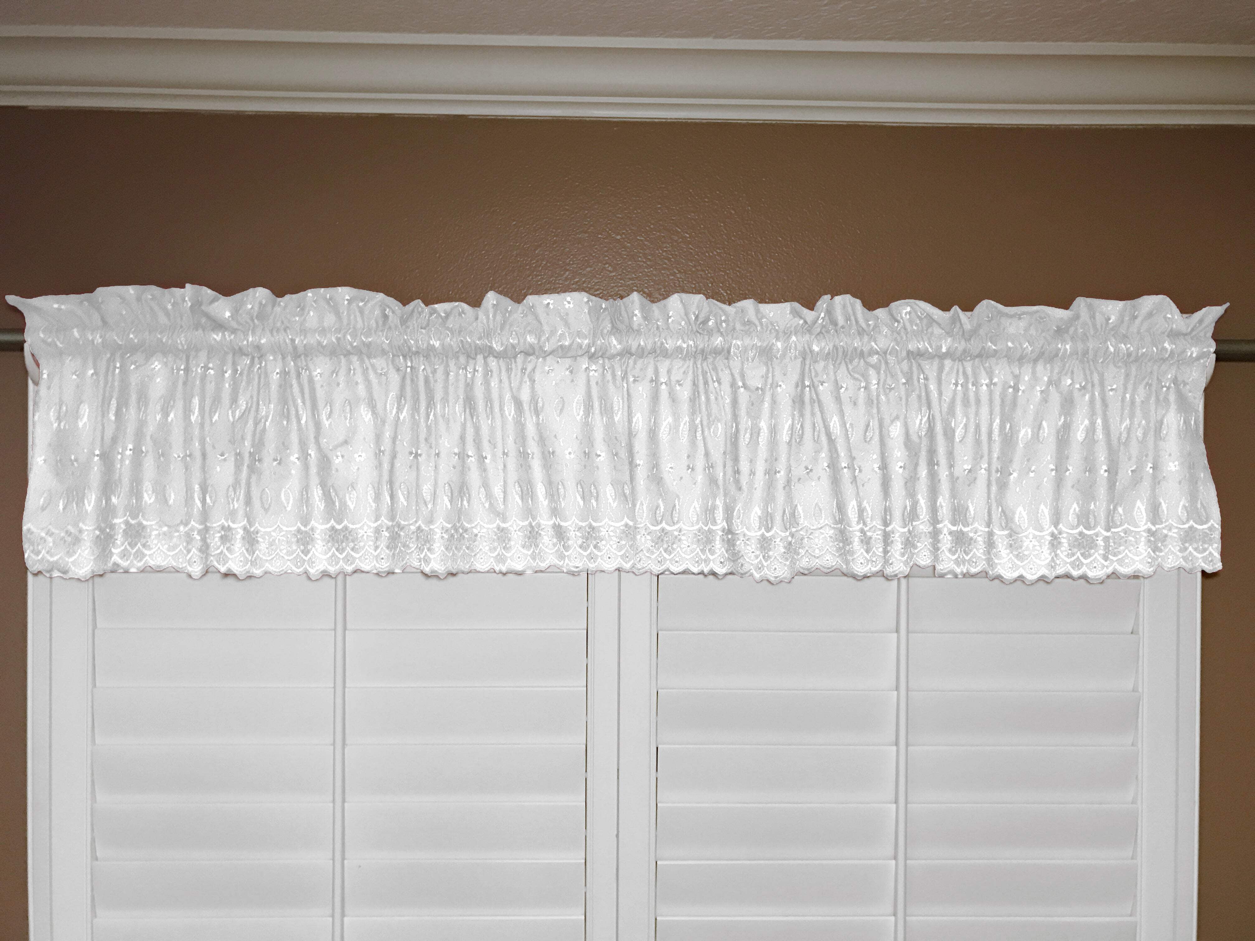 cotton eyelet window valance 58 wide white - Walmart.com