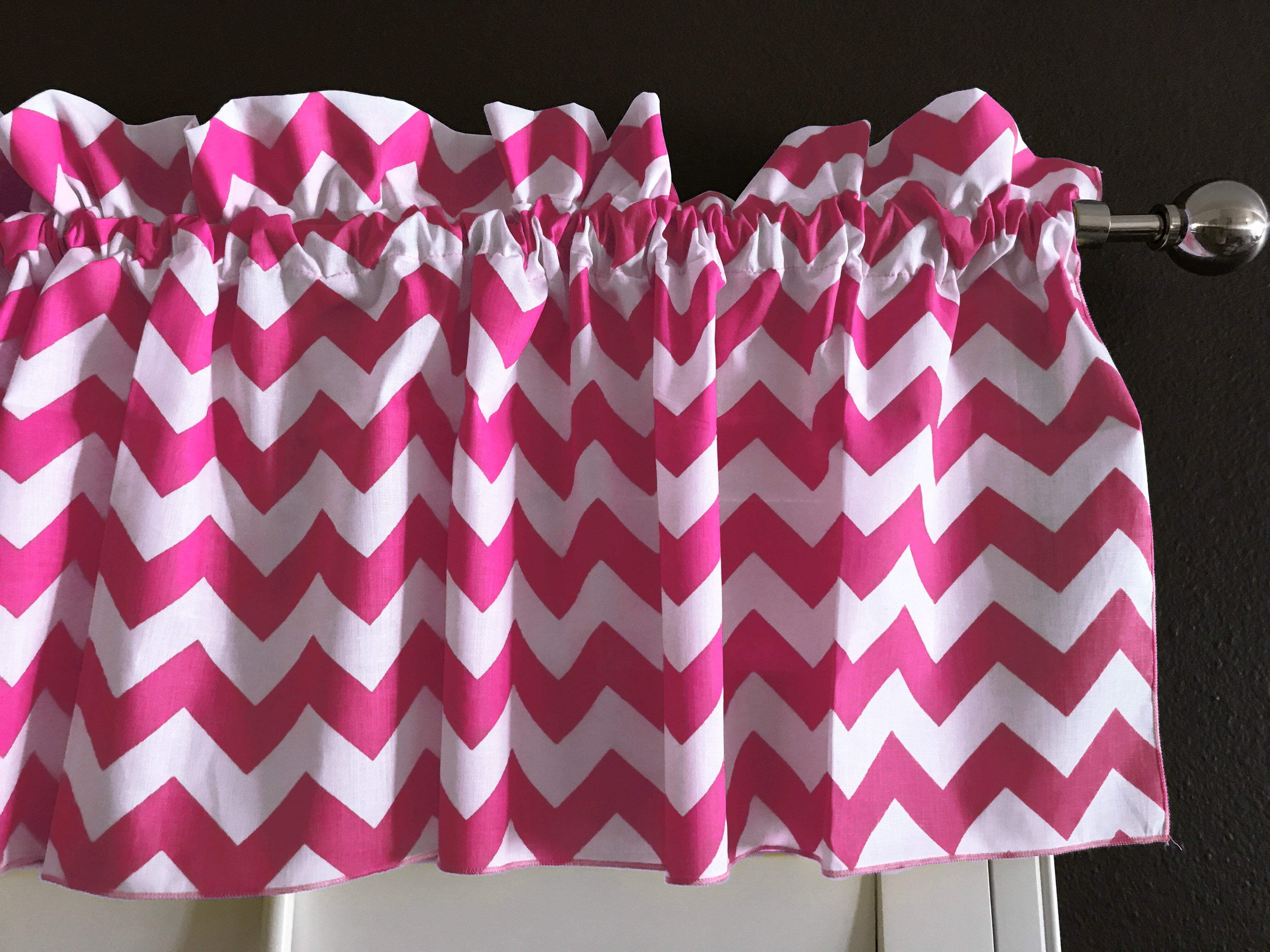cotton zig zag chevron window valance 58 wide fuchsia - Walmart.com