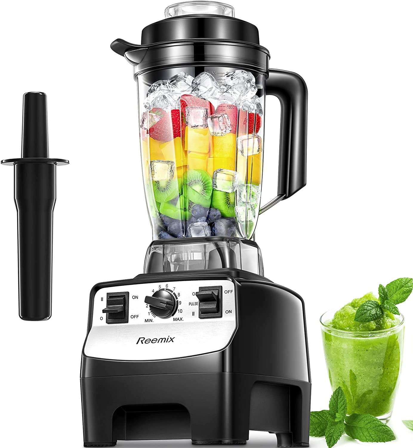 counter blender smoothie maker, 1450w professional high speed blenders for kitchen, 10 speed ...