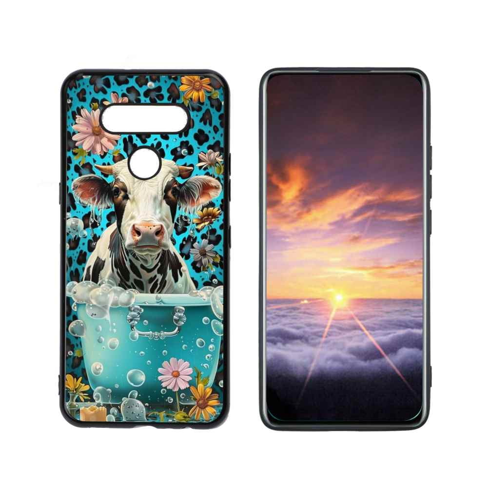 cow phone case for LG Q51 for Women Men Gifts,Flexible Painting ...