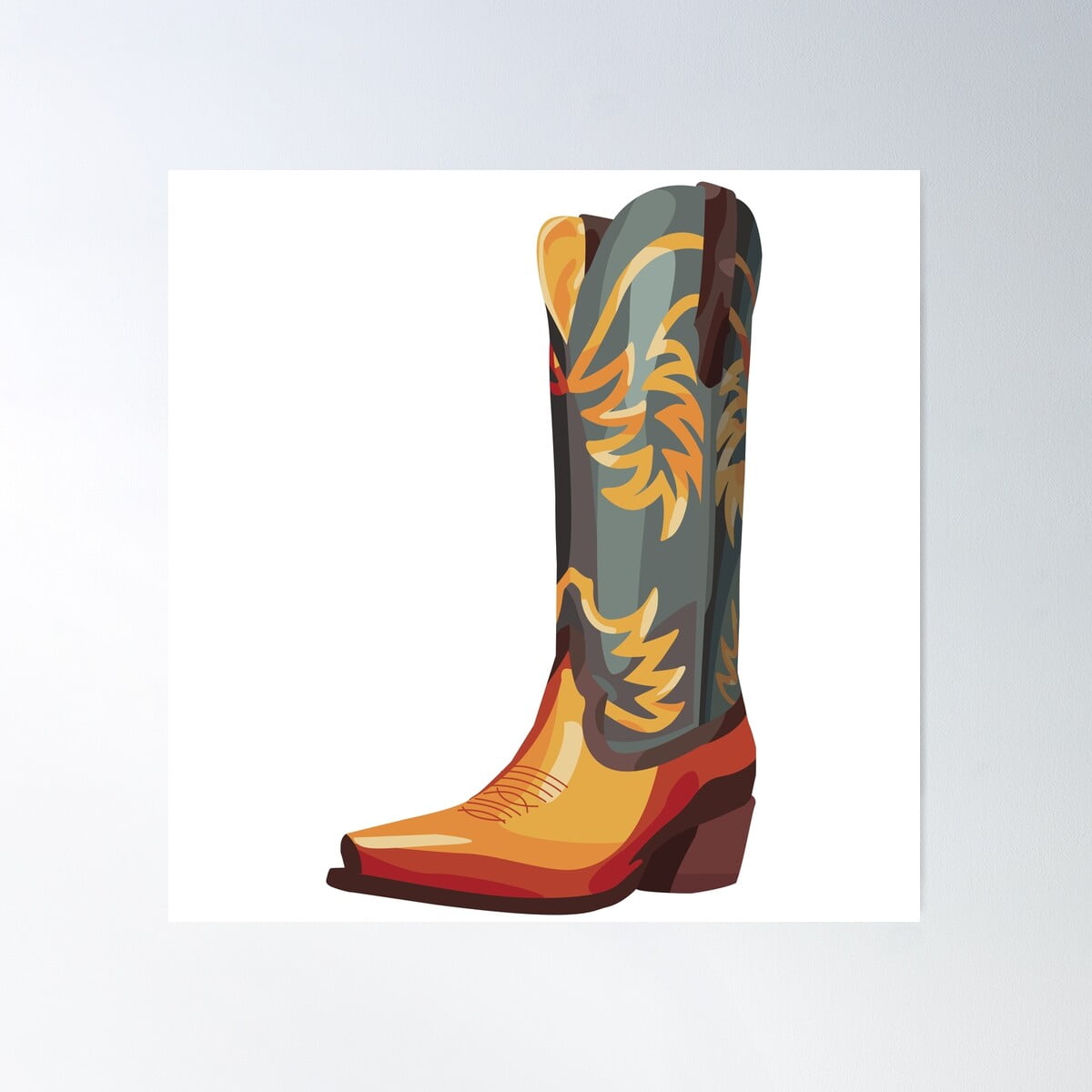 cowboy boot Poster, 12x18 UNFRAMED - Walmart.com