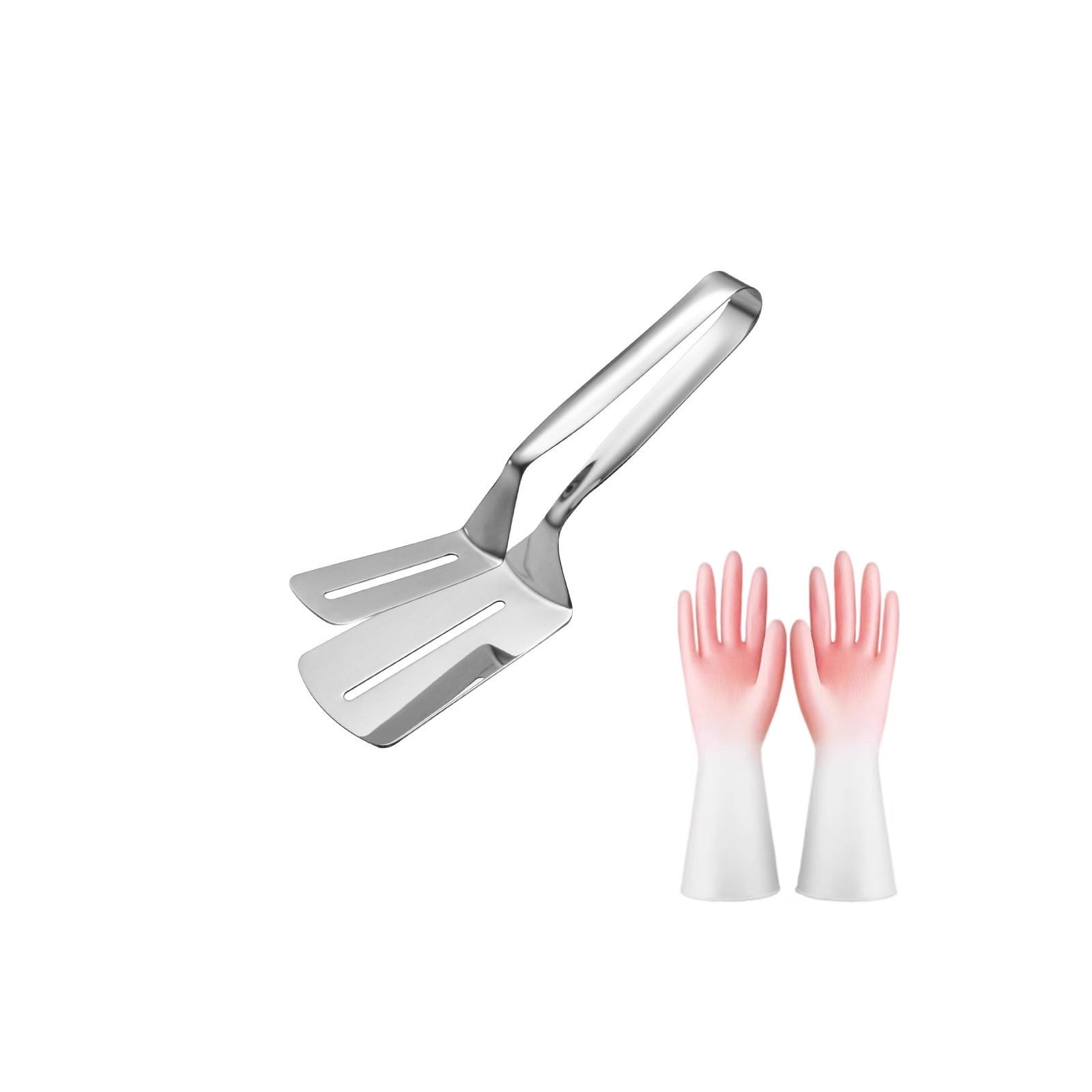 cpengpj 18/8 Stainless Steel Steak Shovel and BBQ Tongs, Heavy Duty ...