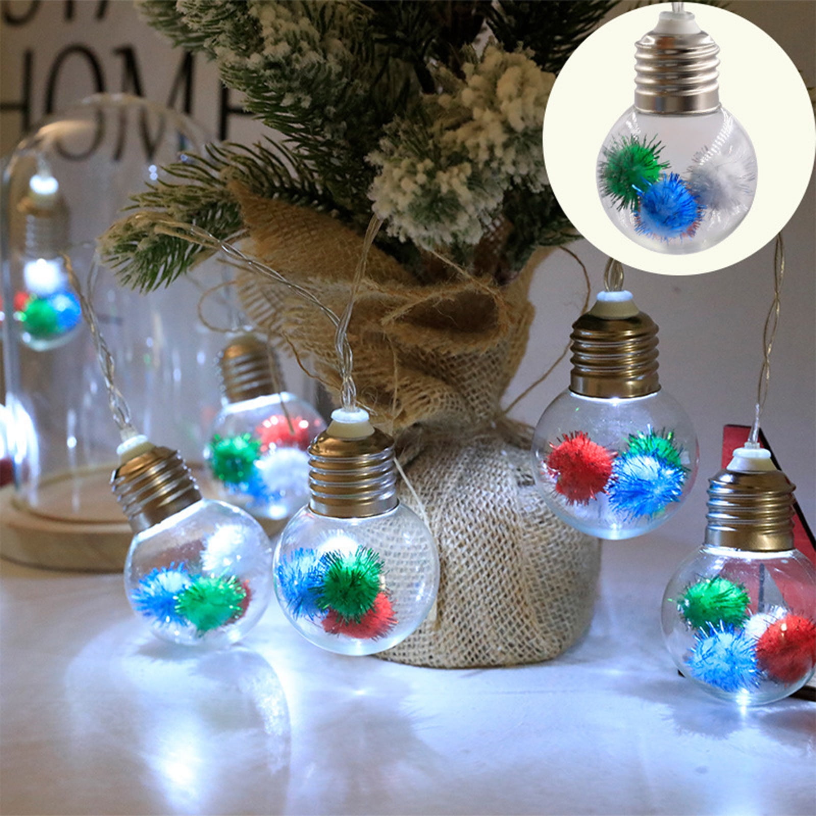 cpengpj 2m Christmas Ball Light String with Filigree Balls, White ...
