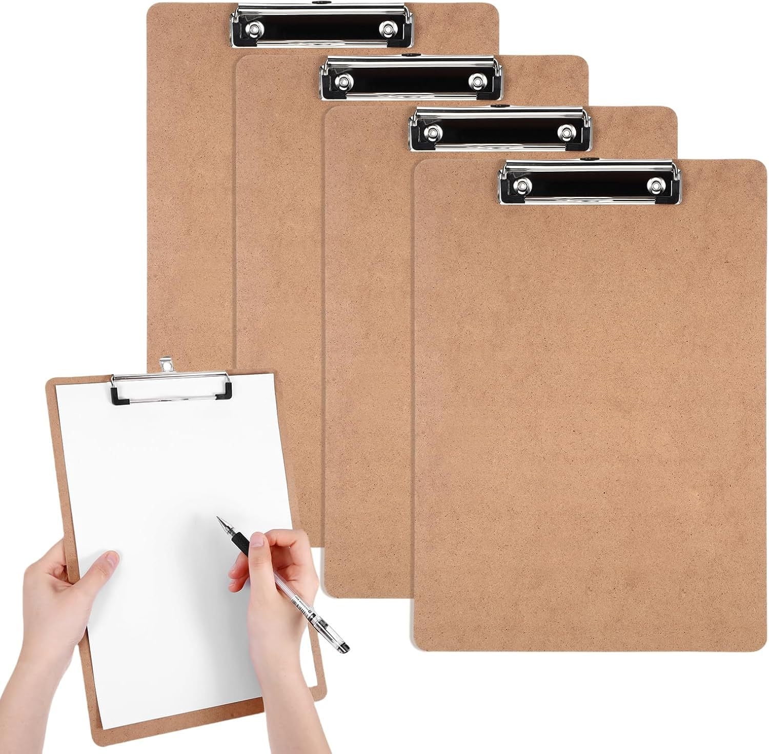 cpengpj 4Pcs Wooden A4 Clipboard Folder Set with Retractable Hook ...