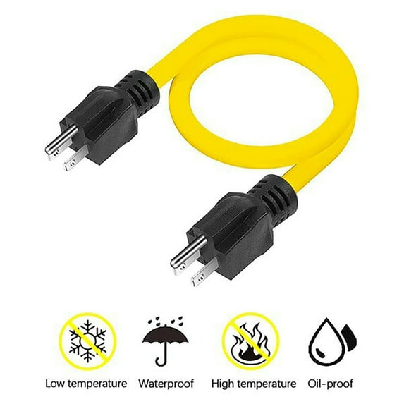 cpengpj 60cm Yellow RV Power Cord, Americas Standard 3-Prong Plug ...