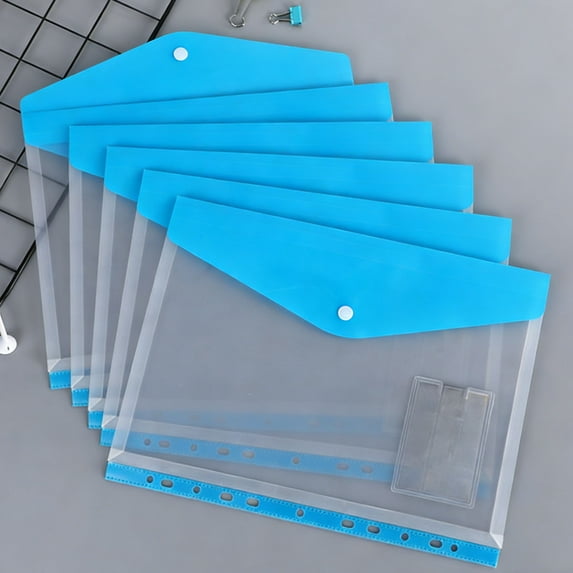 cpengpj A4 Transparent Plastic File Pouch 6-Piece Set 11-Hole with ...