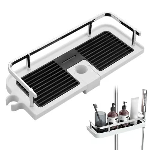 cpengpj Adjustable Shower Shelf, No-Drill Bathroom Storage Rack with ...