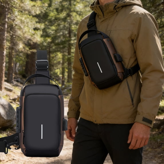 cpengpj Antis-theft Leather Crossbody Bag for Travel, Compact Sling Bag ...