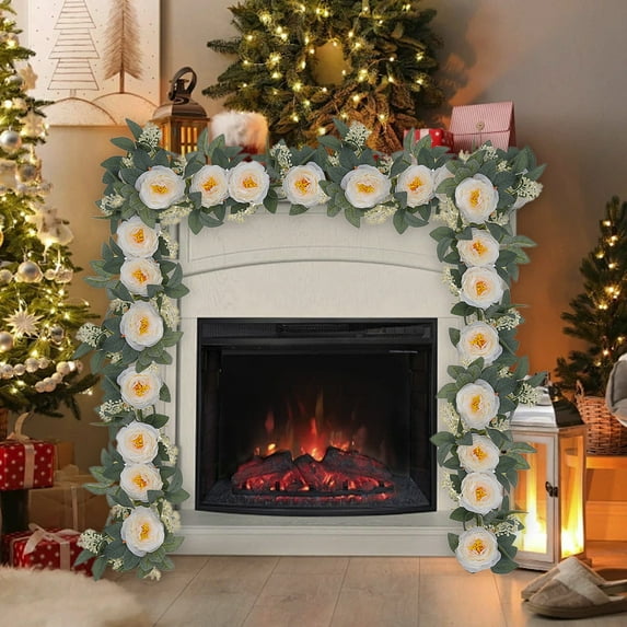 cpengpj Artificial Rose Vine Garland with Balloons, 68.9 Inch Plastic ...