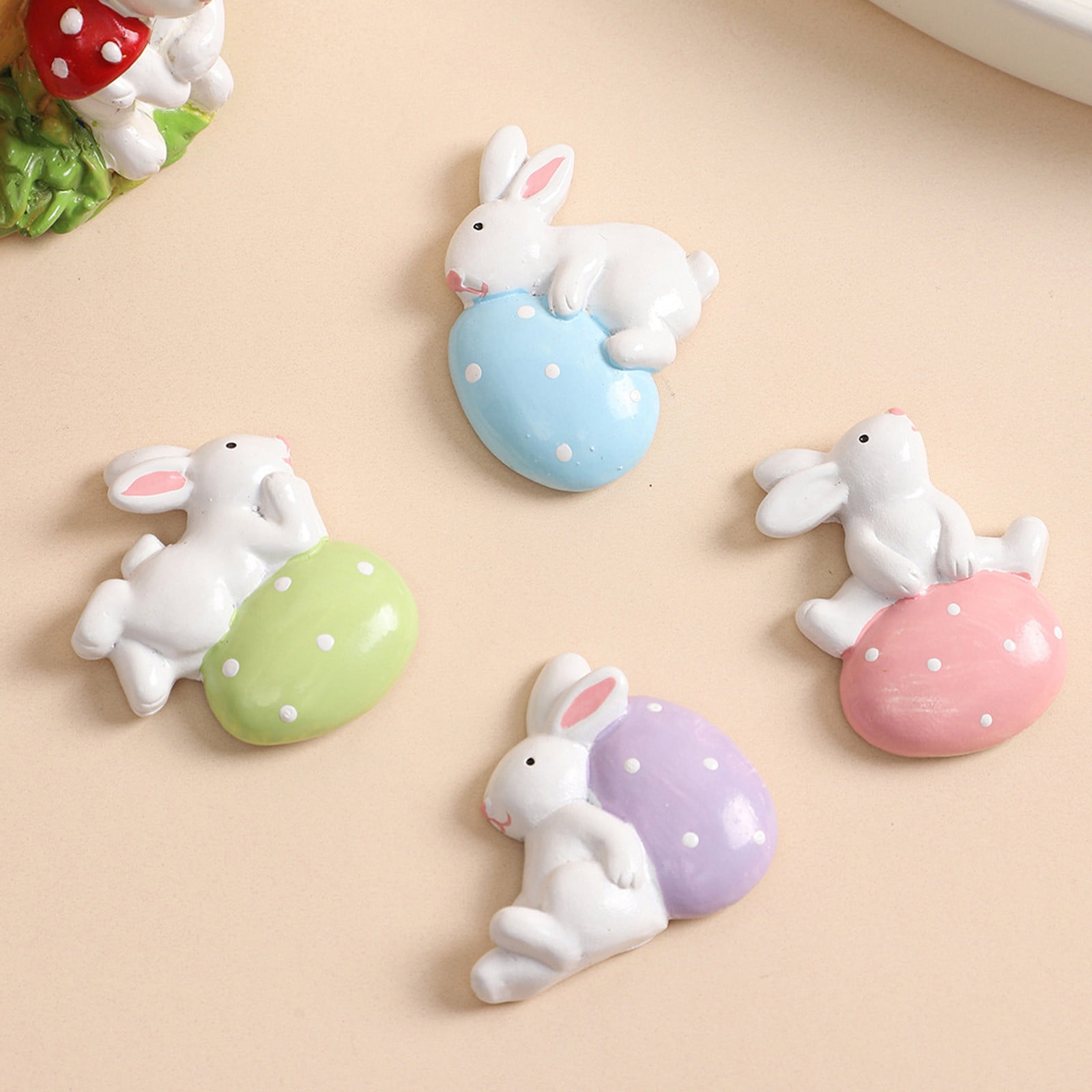 cpengpj Bunny Holding Egg Fridge Magnets 4Pcs, Cute Resin Refrigerator ...