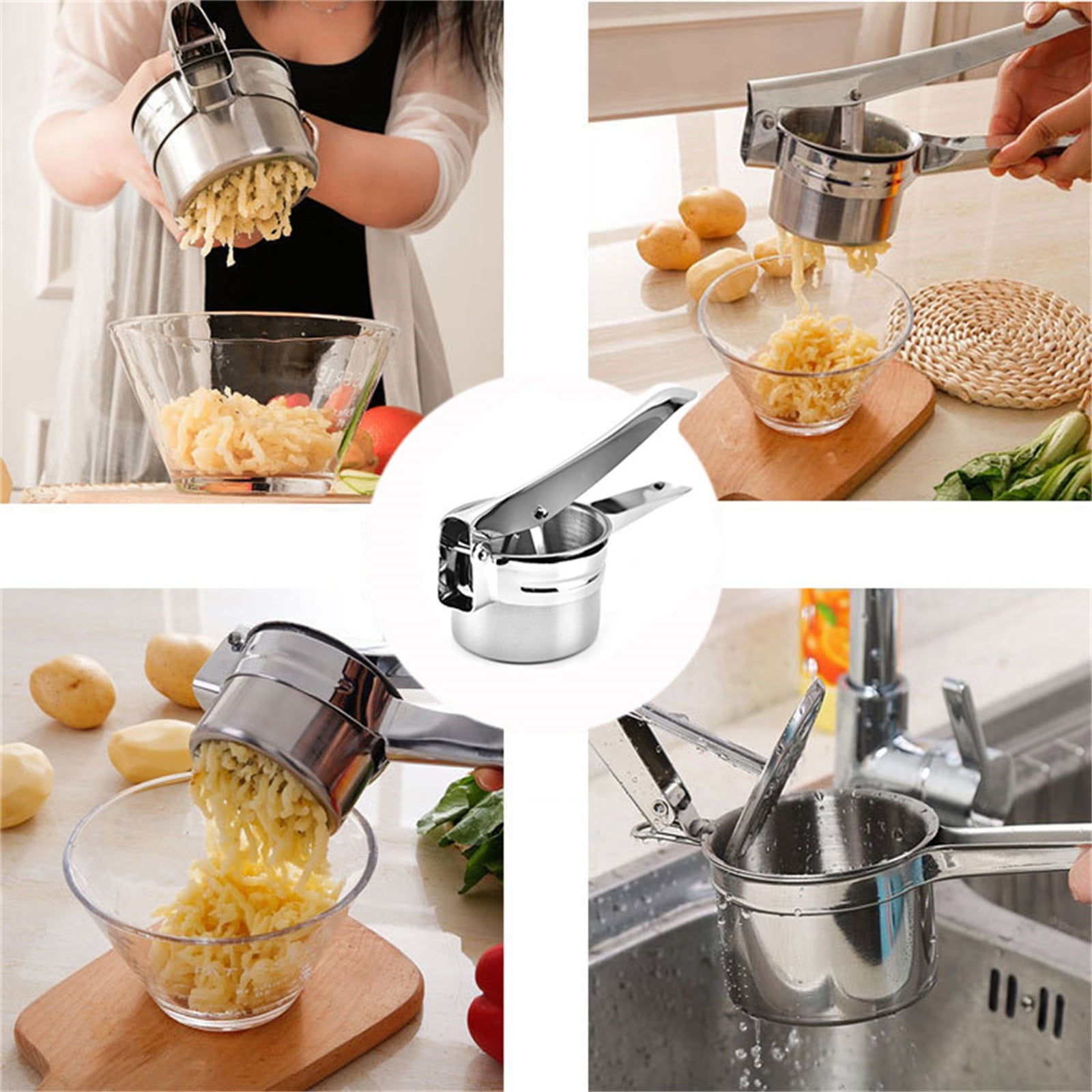 cpengpj Clearance 15oz Potato Ricer, Heavy Duty Stainless Steel Potato ...