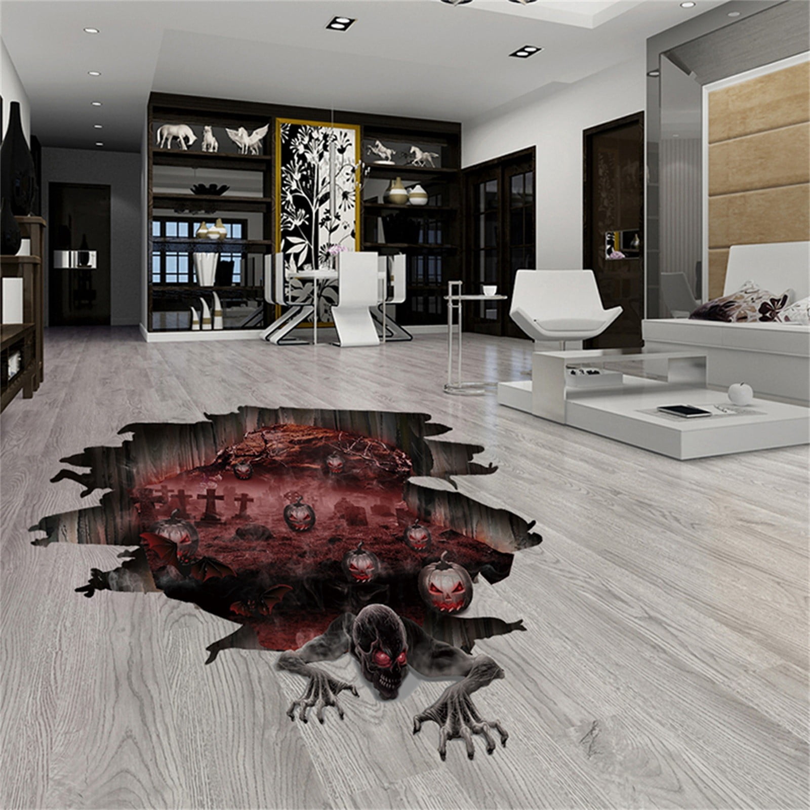 cpengpj 3D Halloween Floor Wall Stickers Halloween Party Decoration ...