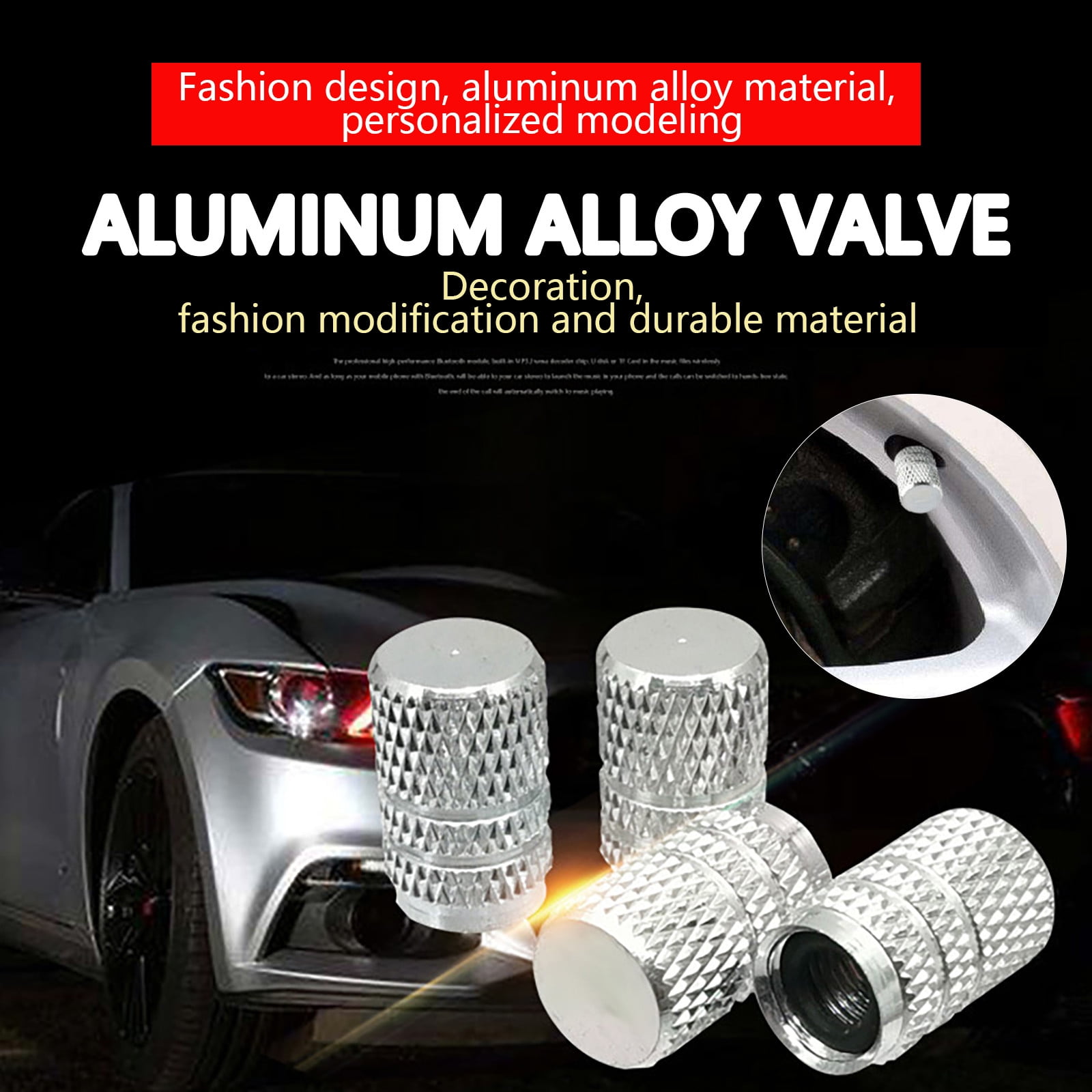 cpengpj 4Pcs/Pack, Anodized Round Aluminum Tire Valve Cap Set, Corrosion Resistant, Universal ...