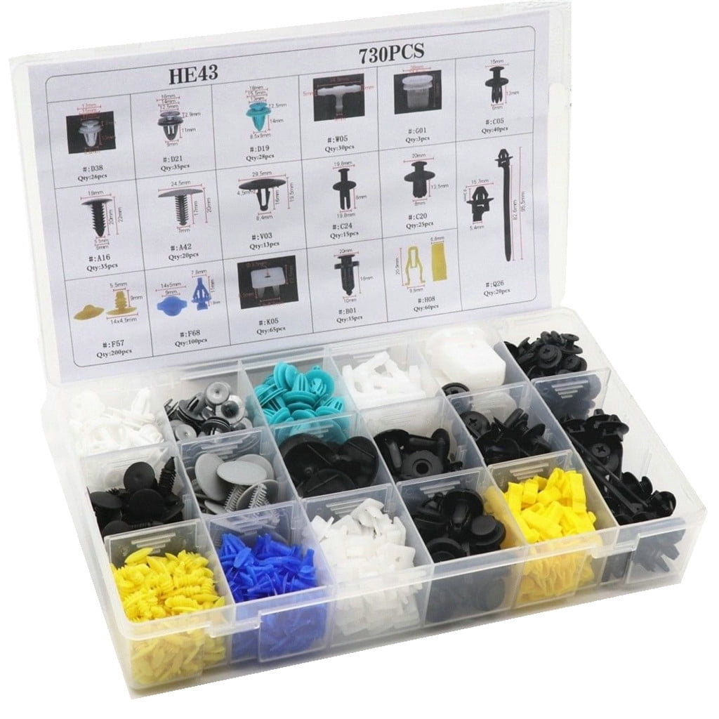 cpengpj 730Pcs Bumper Retainer Clips Car Plastic Rivets Fasteners Push ...