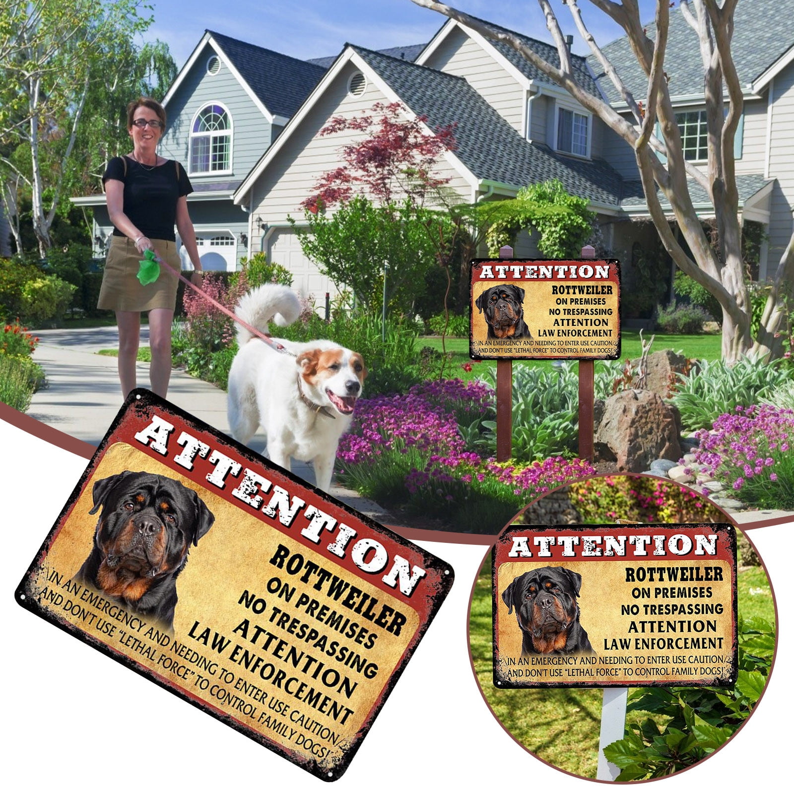 cpengpj Beware of Dog Signs for Fence No Trespassing Dog on Premises ...