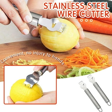 WALFRONT Fruit Zester Citrus Scraper Peeler,Stainless Steel Lemon Lime ...