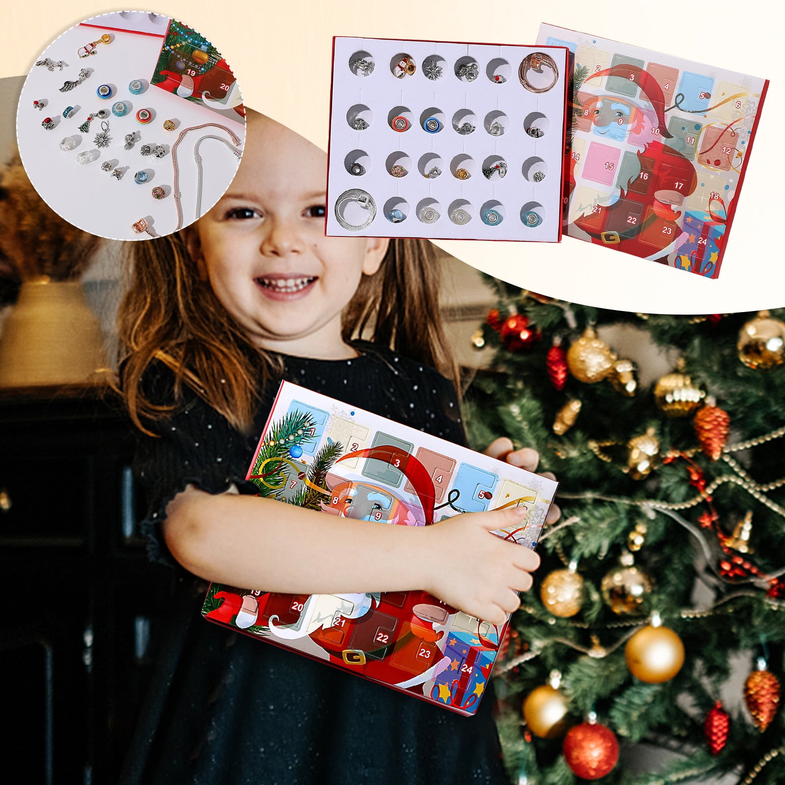 cpengpj Christmas Advent Calendar Bracelets 2024 for Girls Xmas ...