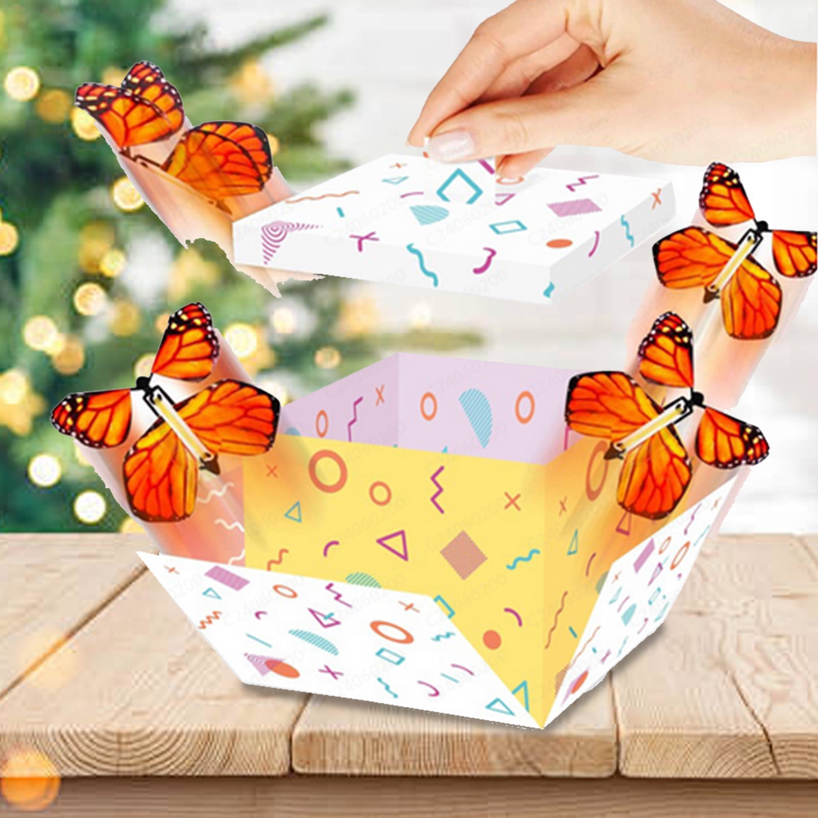 cpengpj Christmas Flying Butterfly Surprise Box, DIY Magic Wind Up ...