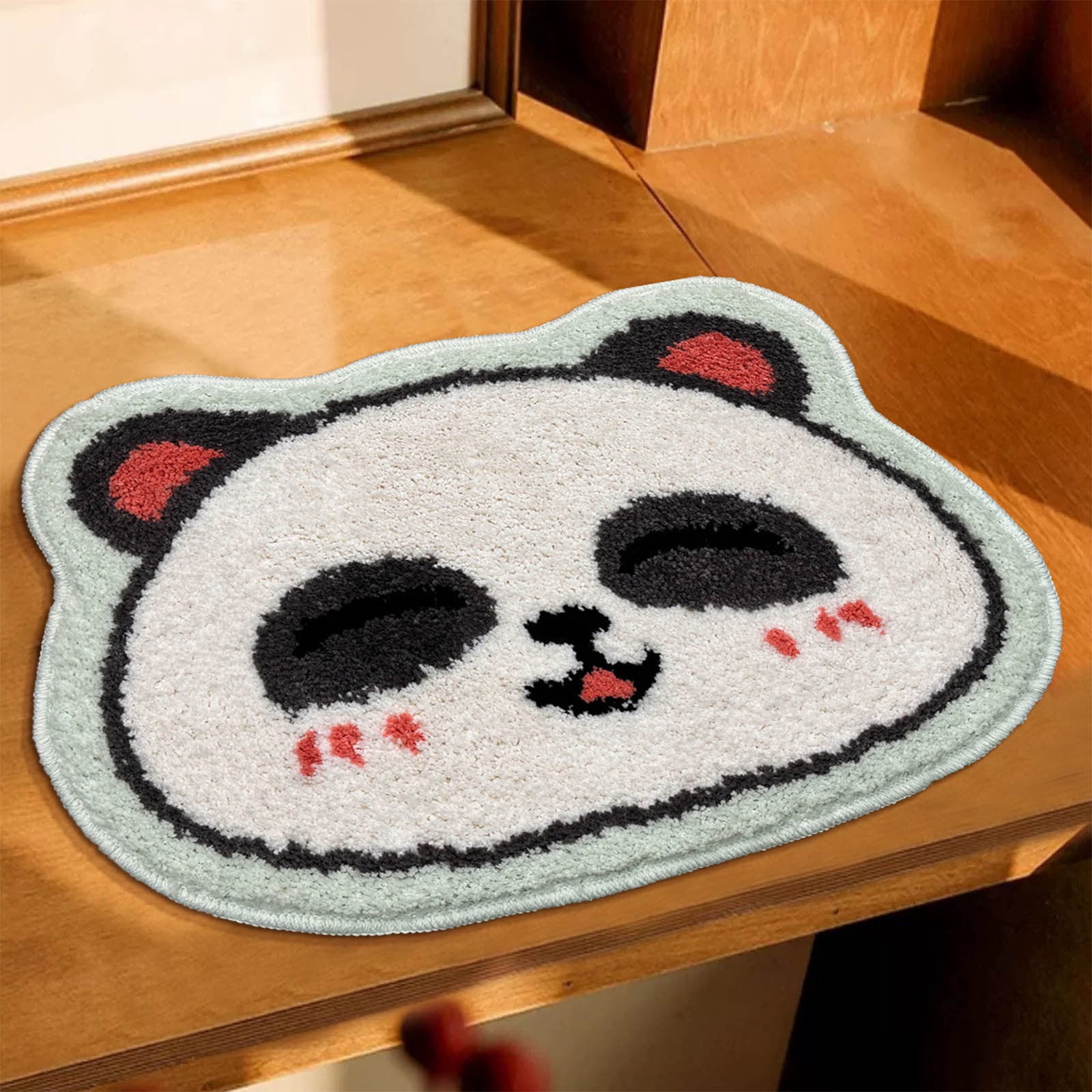 cpengpj Cute Floor Panda Animal Shaped Cartoon Bath Rug Home Bathroom ...