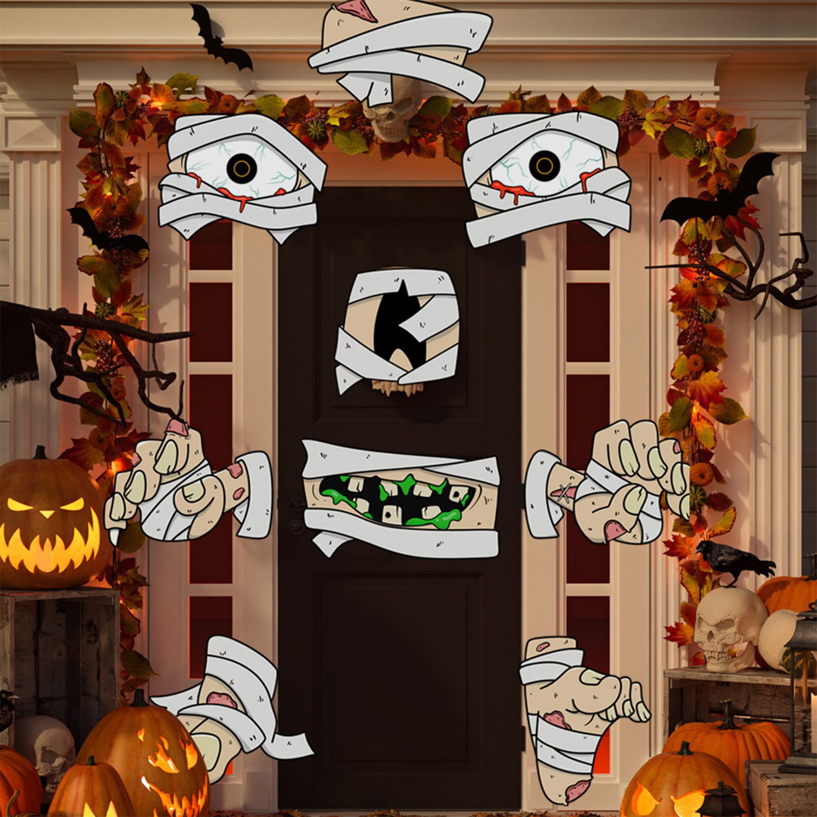 cpengpj Halloween Monster Face Decorations Halloween Mummy Monsters ...