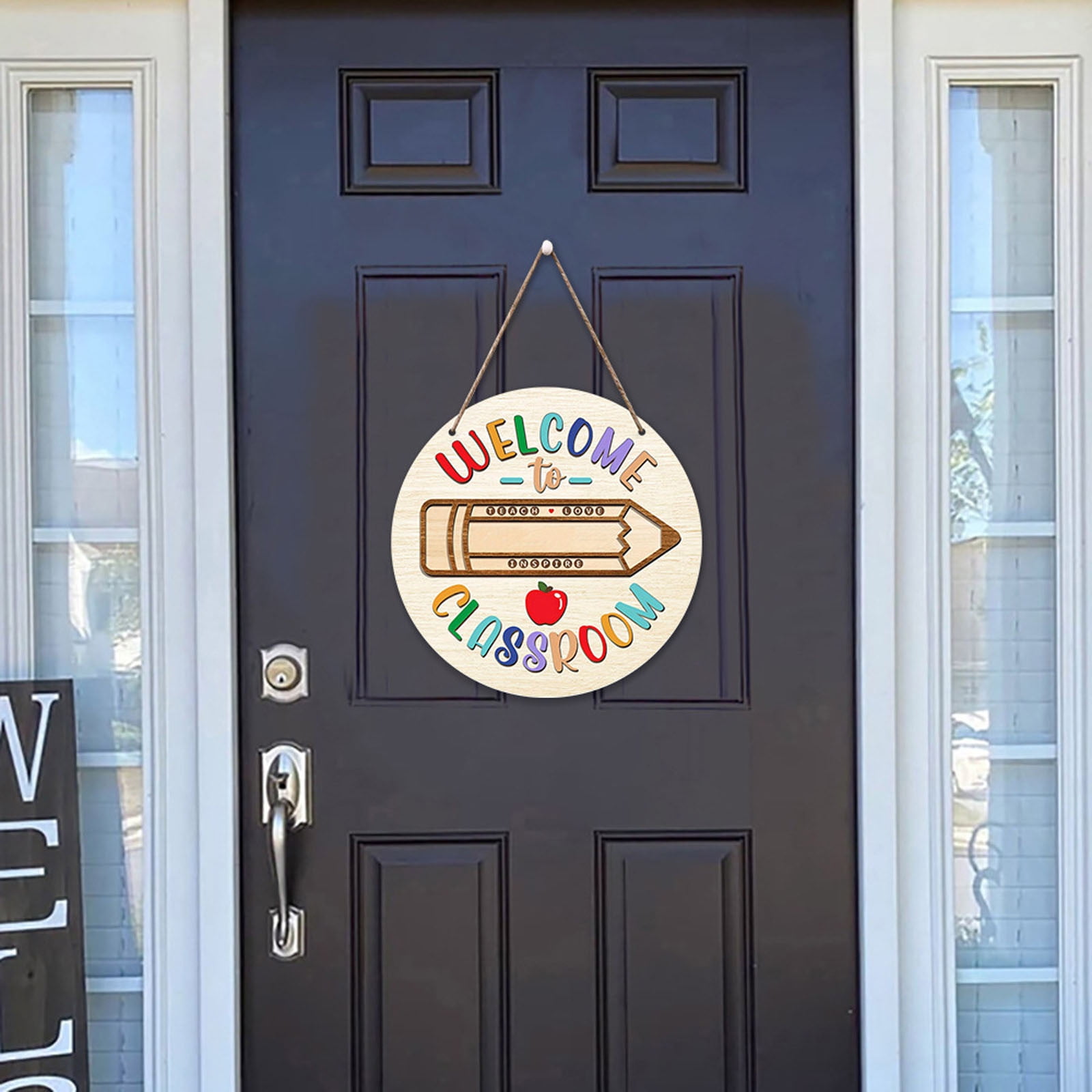 cpengpj Interchangeable Welcome School Opening Season Wooden Classroom ...