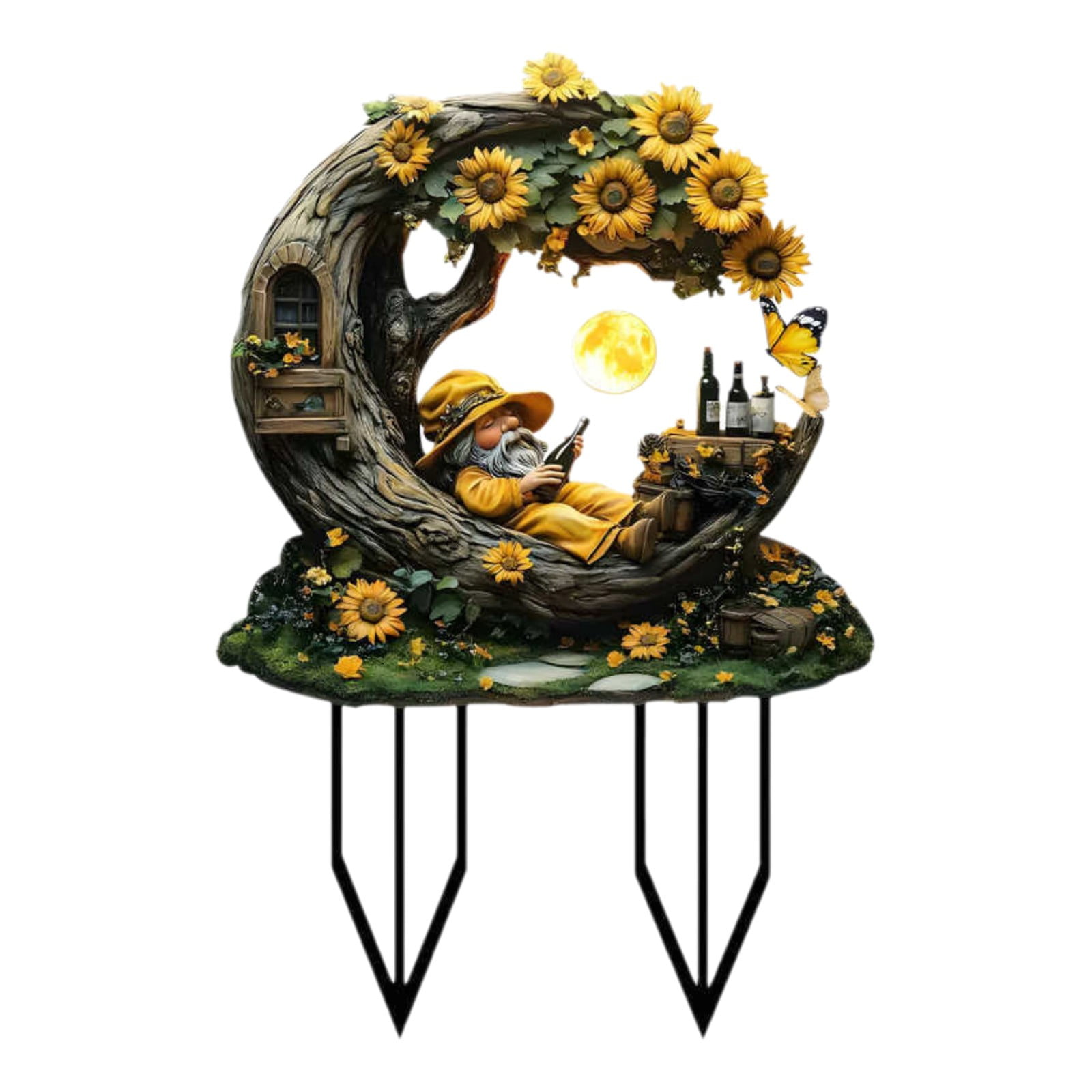 cpengpj Magical Elderly Garden Acrylic Floor Plug, Magic Old Man's ...