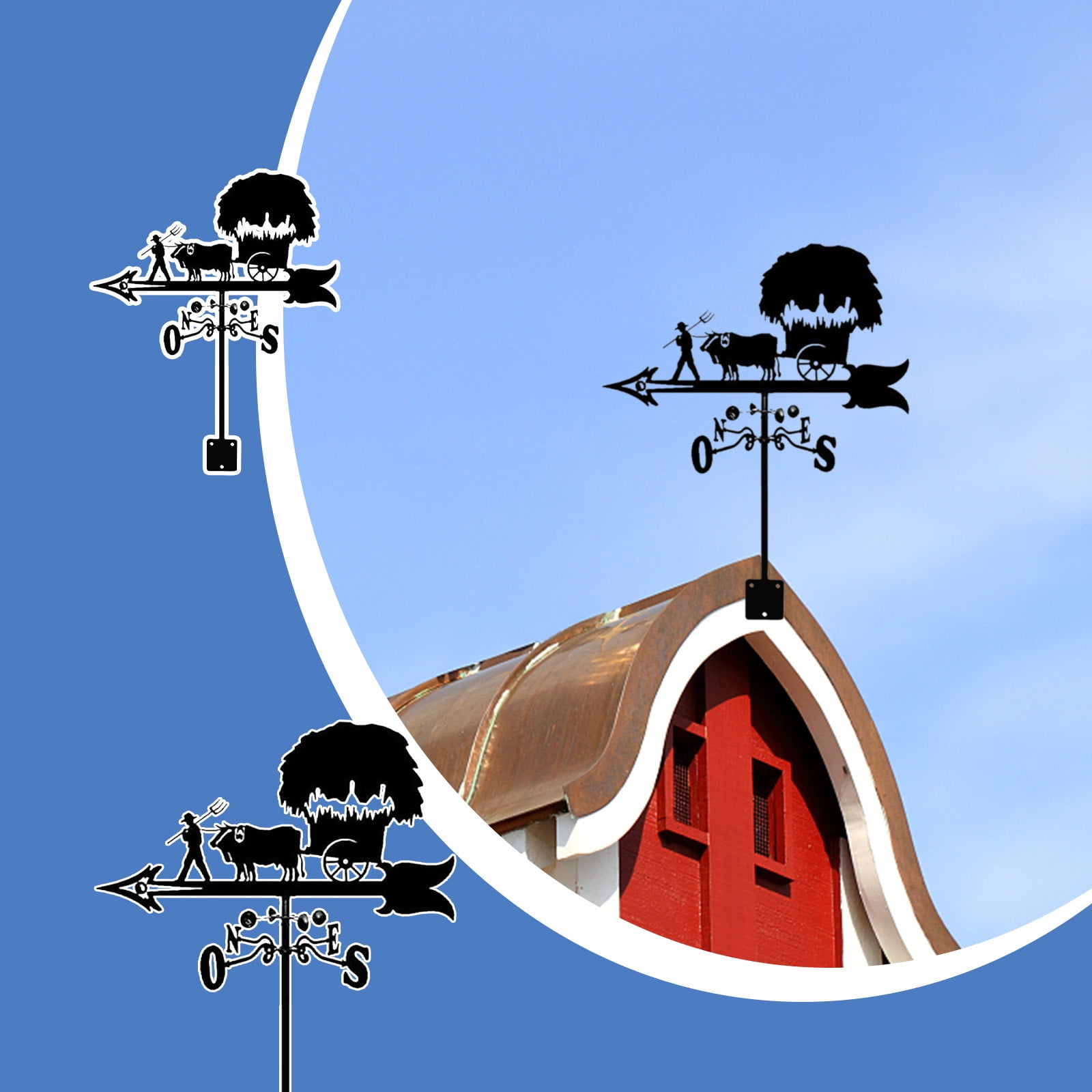 cpengpj Clearance Metal Weather Vane, Stainless Steel Black Animal ...