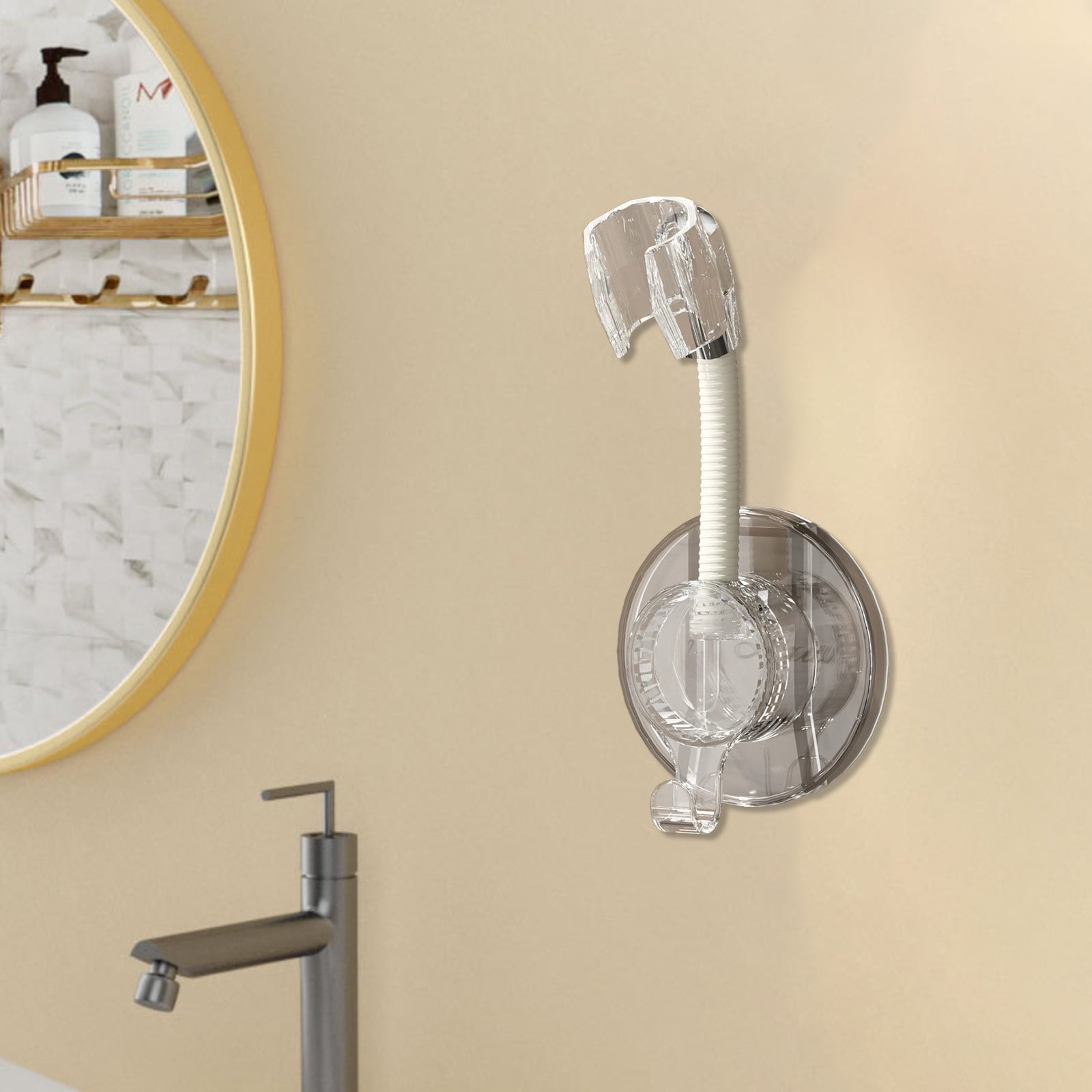 cpengpj No-hole Shower Head Holder Strong Adhesive Wall Mount ...