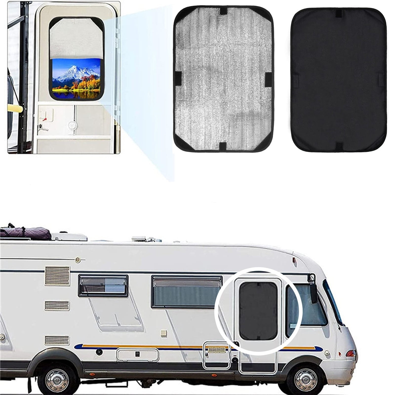 cpengpj Clearance RV Door Window Shade, New Model Foldable RV Blackout ...
