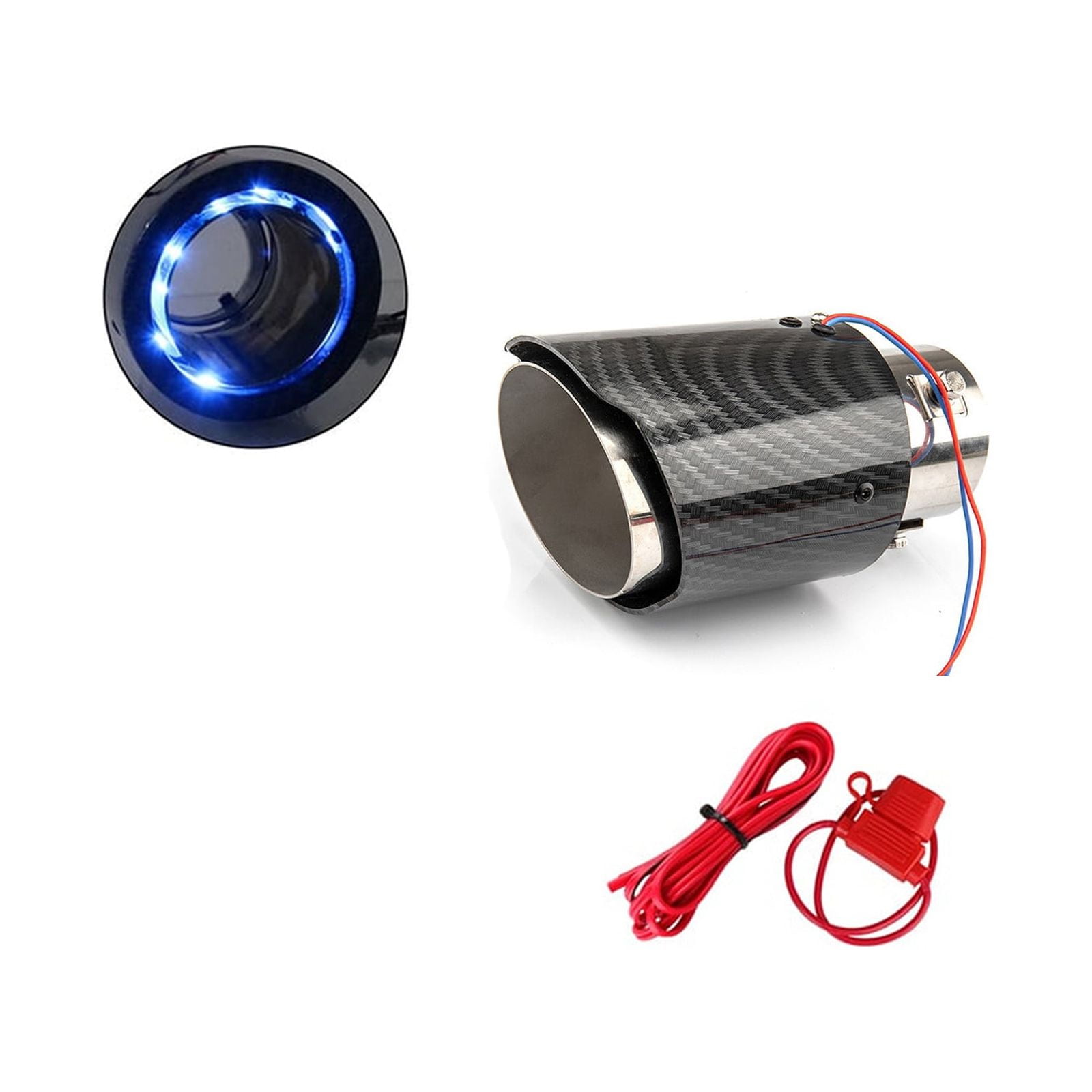 cpengpj Clearance Thermostability Exhaust Tipwith LED Light Carbon ...