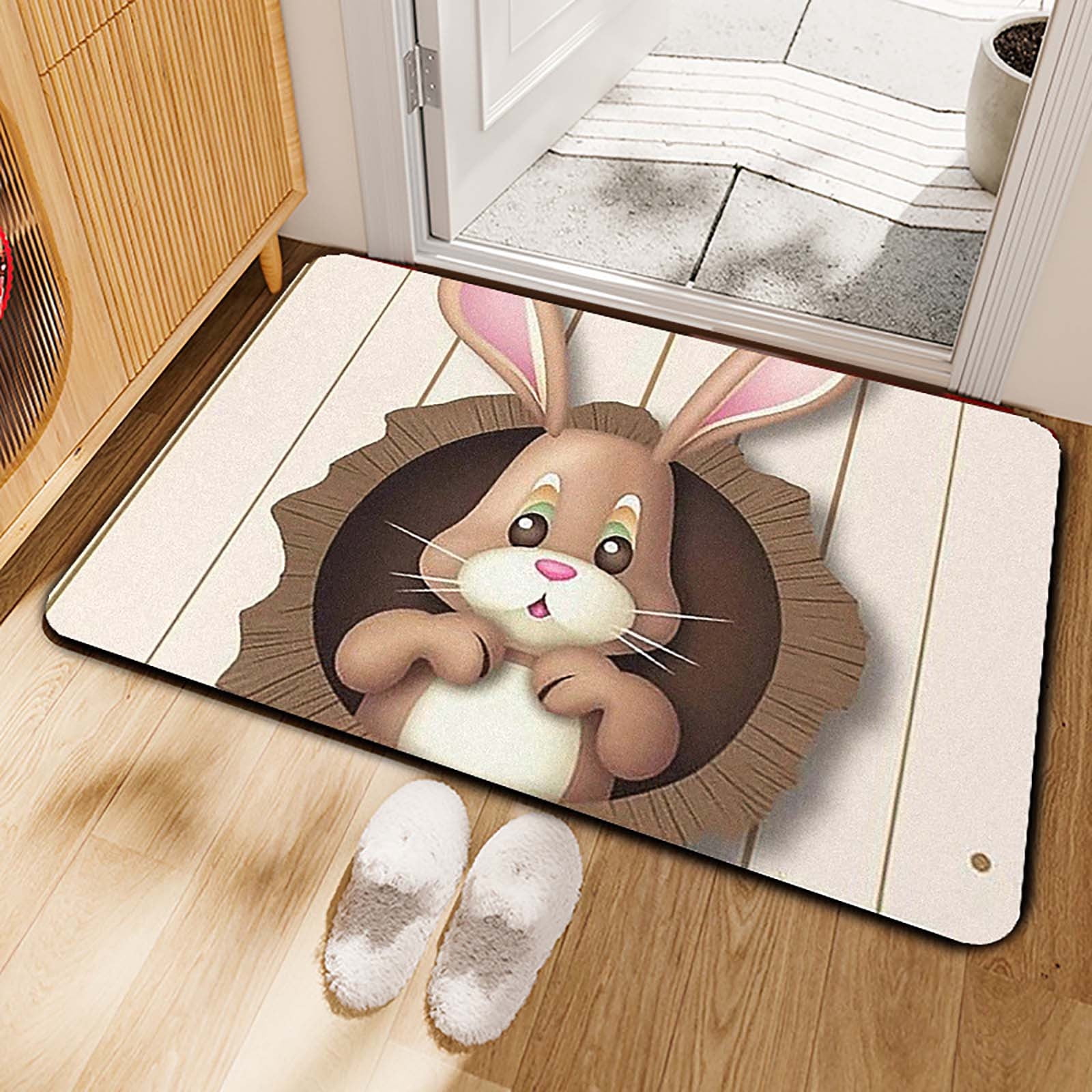 cpengpj Colorful Easter Bunny Egg Decor Rug, Soft Playroom Carpet with ...