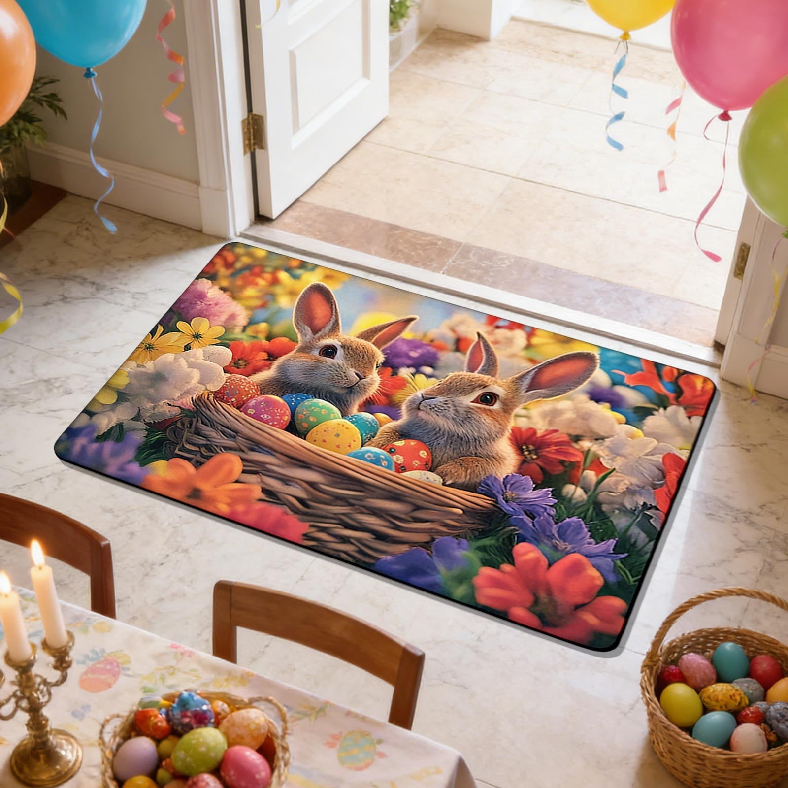 cpengpj Easter Mat Non-Slip Absorbent Polyester Multicolor 16x24 Inch ...