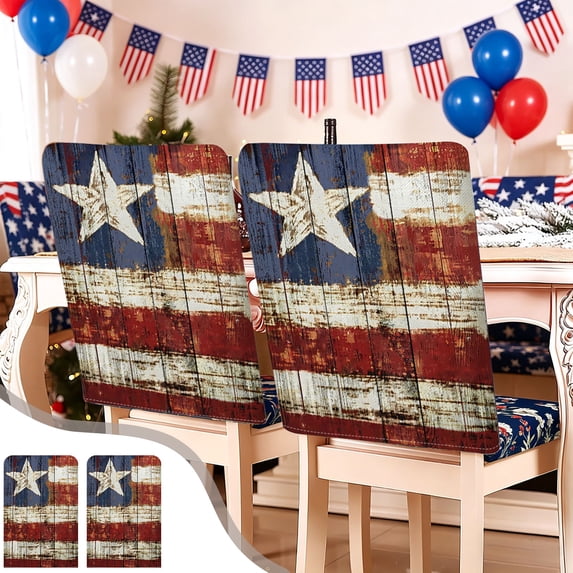 cpengpj Fade Resistant Independence Day Chair Cover, Machine Washable ...