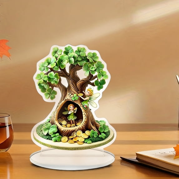 cpengpj Four-Leaf Design Flat Ornament, Acrylic Made Lightweight, for ...