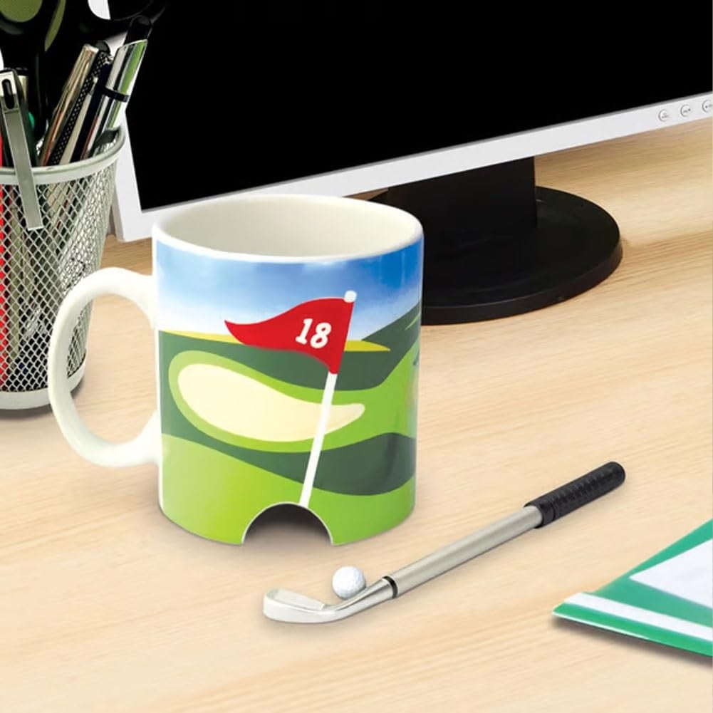 cpengpj Golf Practice Ceramic Mug with Ball Pen Tip, Novelty Coffee Cup ...