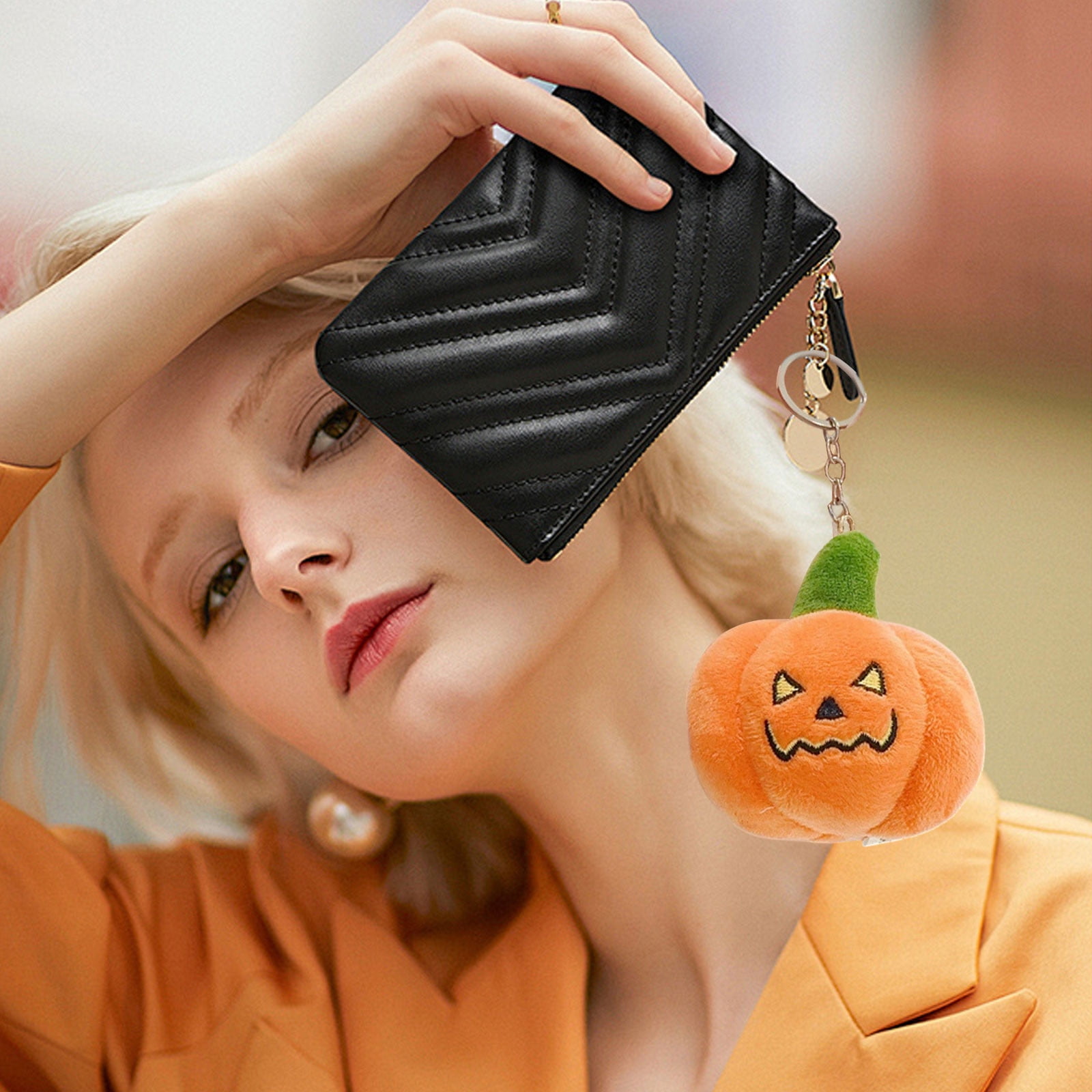 cpengpj Halloween Small Pumpkin Cartoon Plush Keychain Pendant, Cute ...