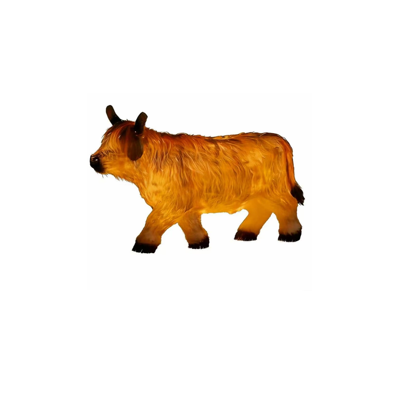 cpengpj LED Illuminated Resin Bull Figurine, Grazing Cow Desktop ...