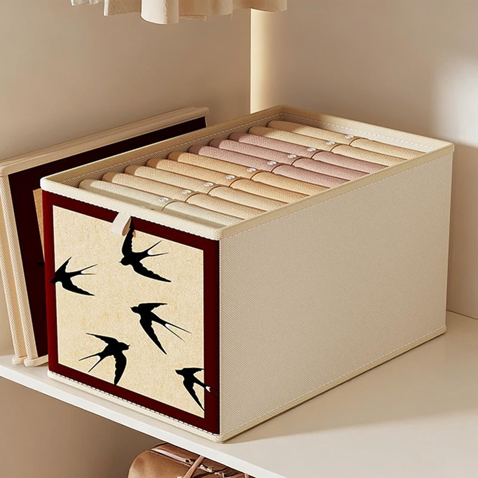 cpengpj Large Capacity Foldable Storage Box, Multicolor Polyester ...