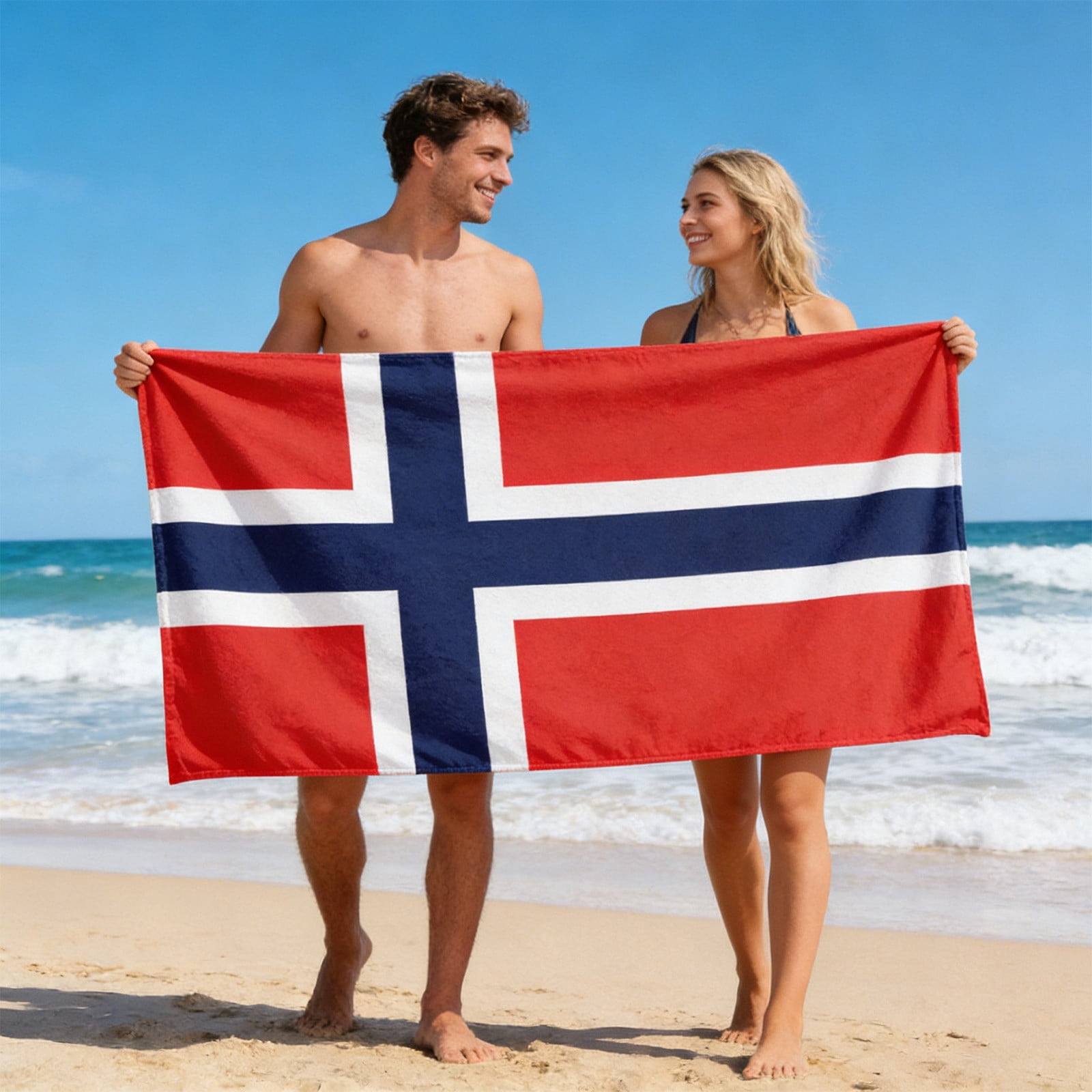 cpengpj Lightweight National Flag Print Beach Towel, Fast-Drying ...