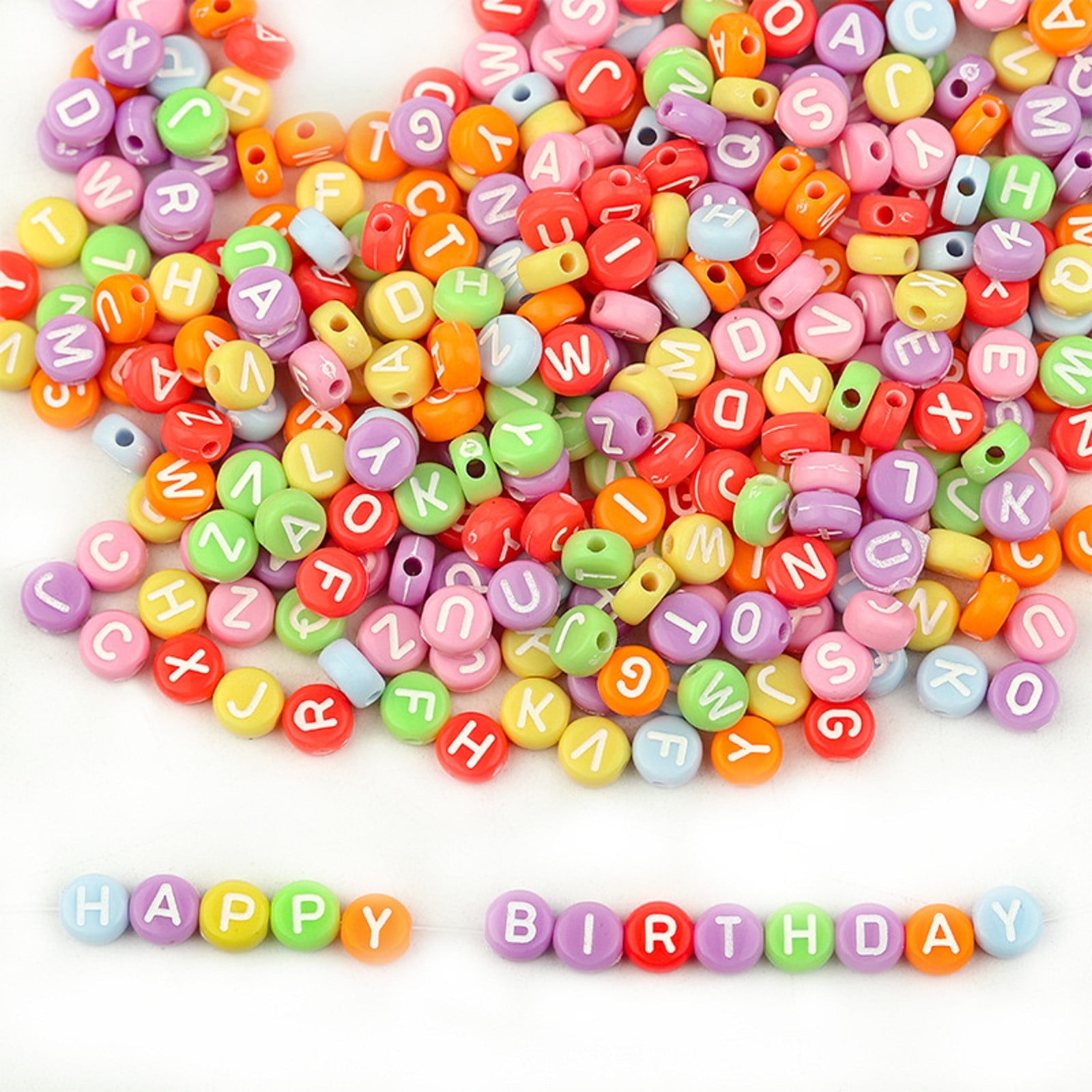 cpengpj Mix Candy Lovely Color Acrylic Raised Round Large Hole Letter ...