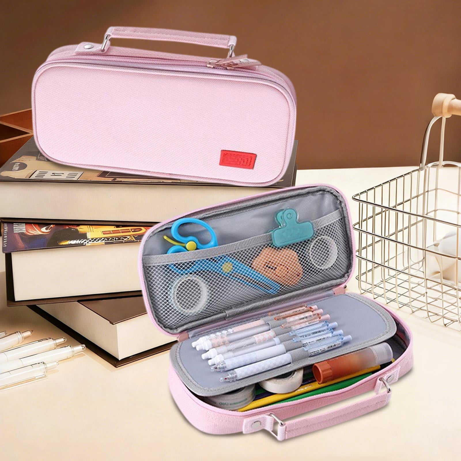 cpengpj Multi-Layer Canvas Pen Case, Holds 40 Pens Stain Resistant ...